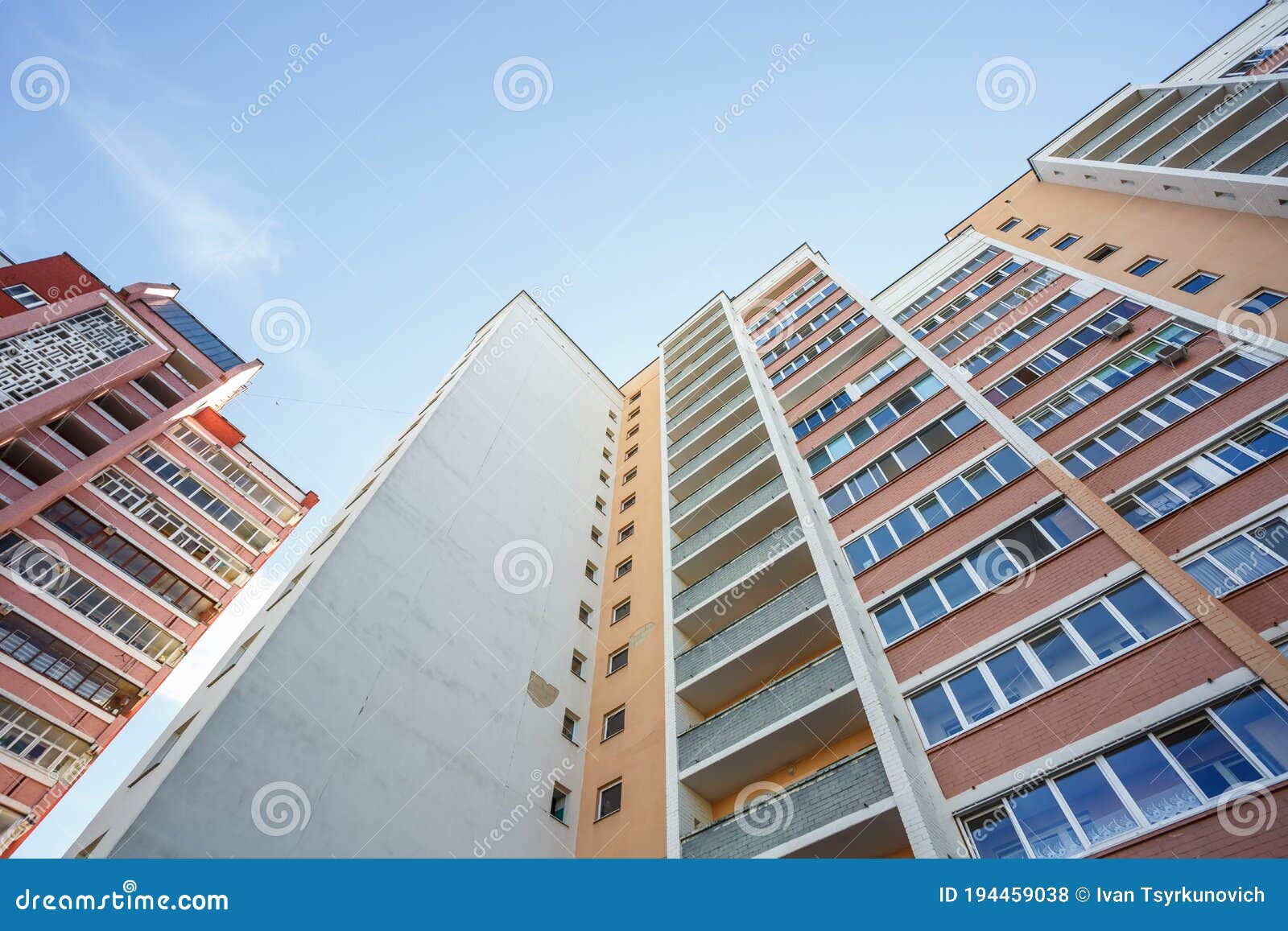 Bottom View of the Multi-storey Skyscraper Building Stock Photo - Image ...