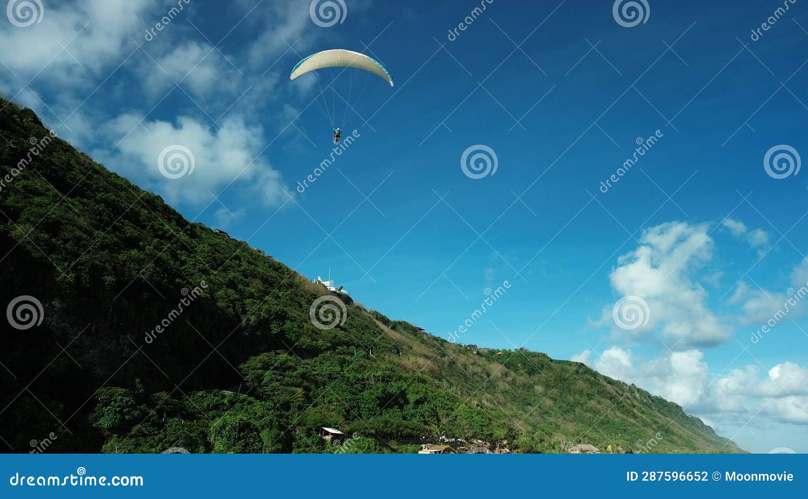 Bottom View of a Pair of Glider Pilots Flying on a Paraglider ...