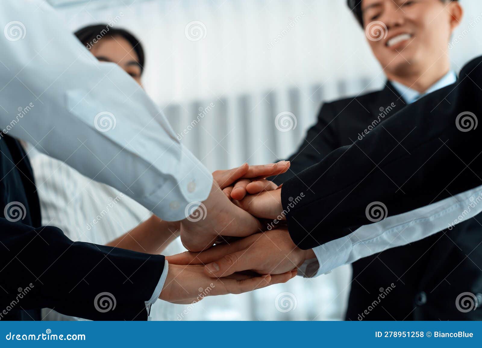 Bottom View Partial Hand Join Stack As Symbol of Harmony in Office ...