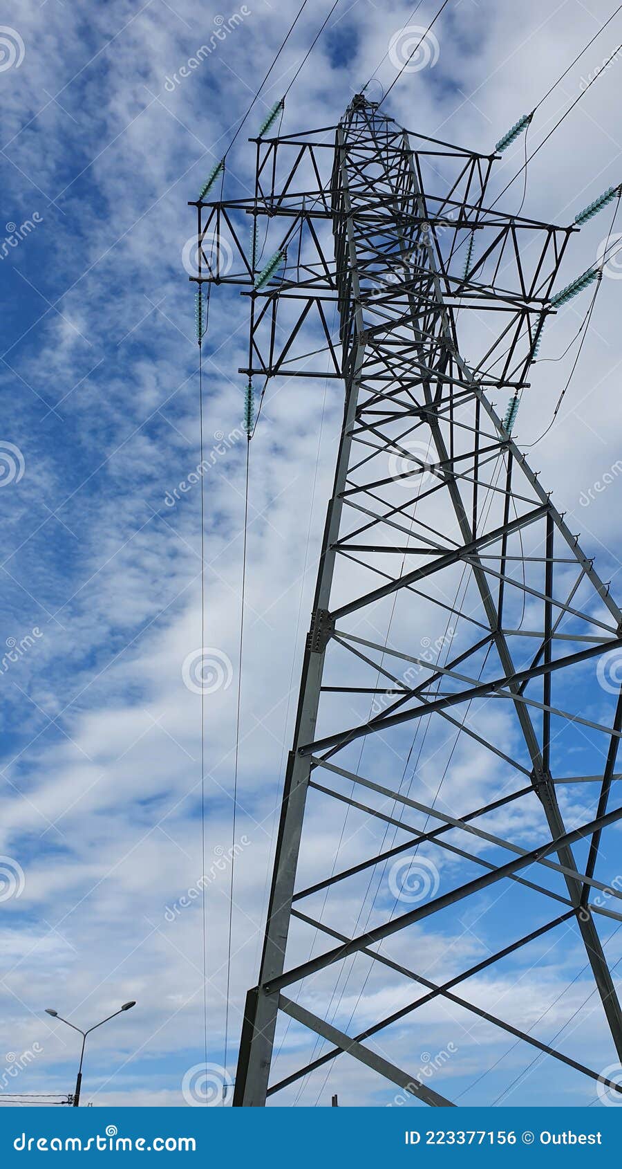 View To The Power Line Tower Near Of The German Lake Called Edersee ...