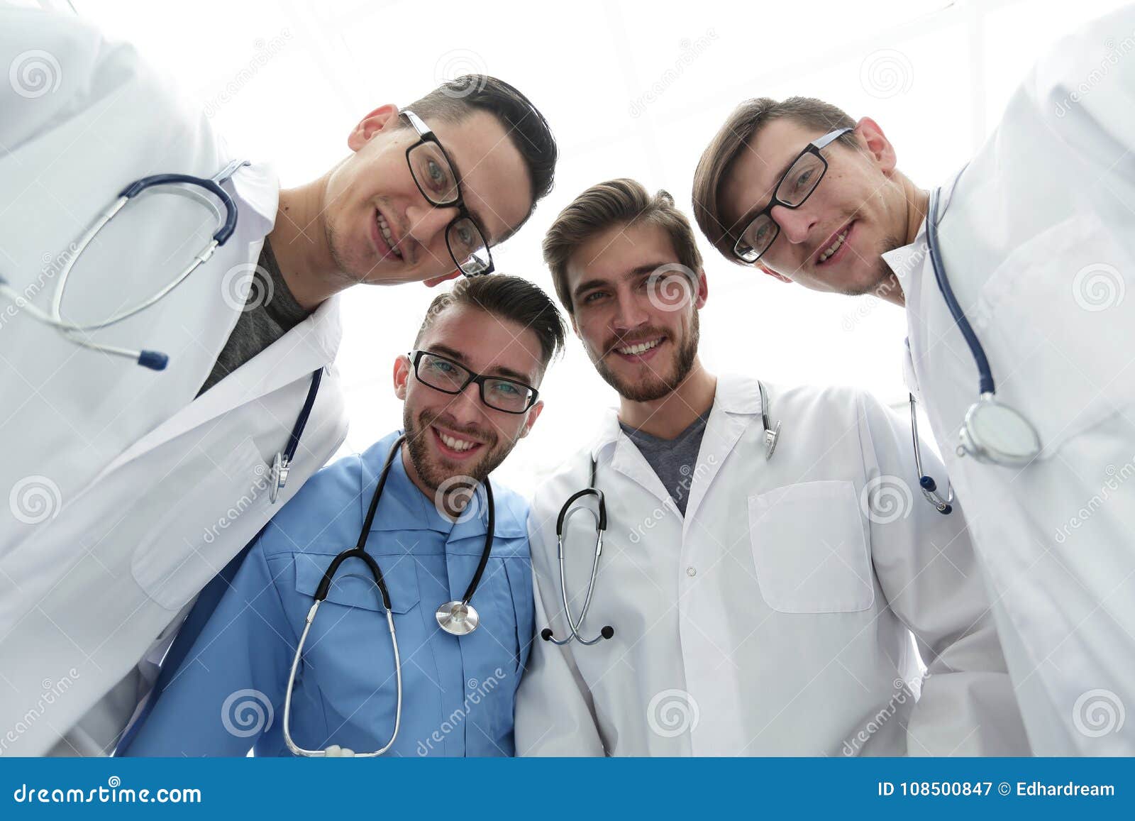 Bottom View.a Professional Group of Doctors Stock Image - Image of ...