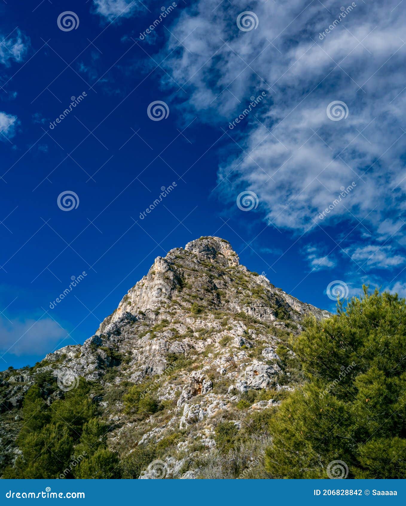 Bottom View of Pyramid Mountain Peak Stock Photo - Image of pyramid ...