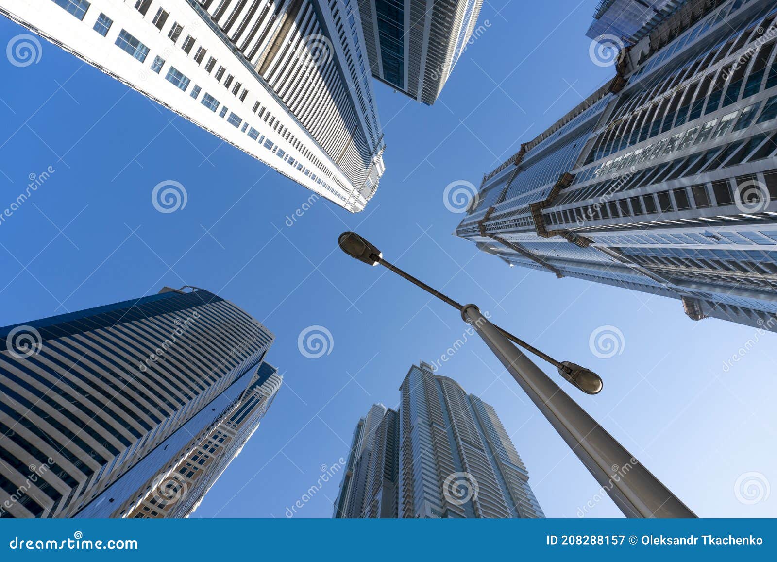 Bottom View Shot on Skyscrapers in Dubai Marina, Dubai, UAE Stock Image ...