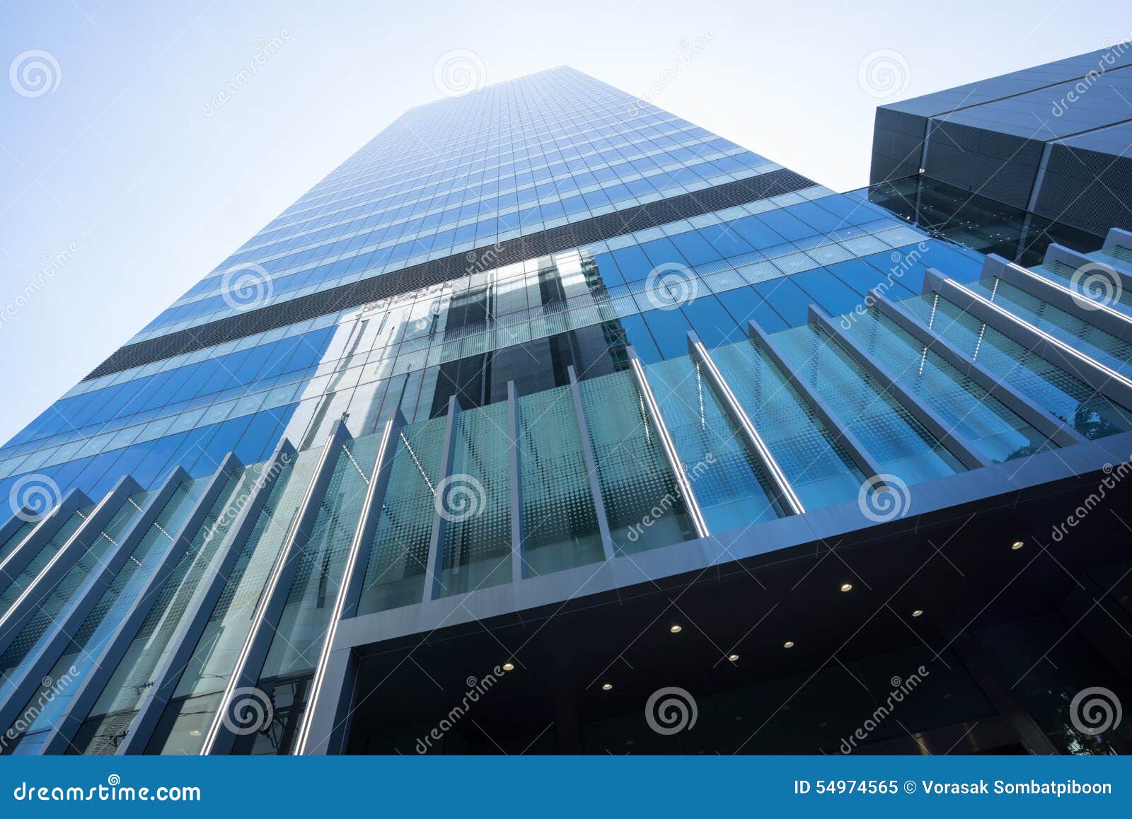 Bottom view of skycaper stock image. Image of corporate - 54974565