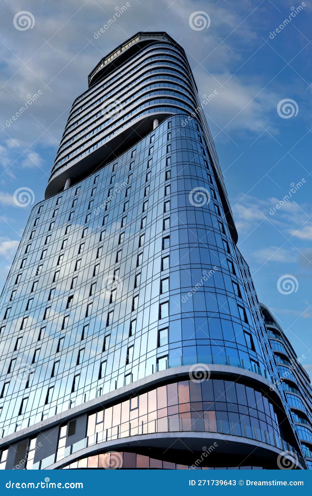 Bottom View of the Skyscraper Premium Multifunctional Complex Against ...