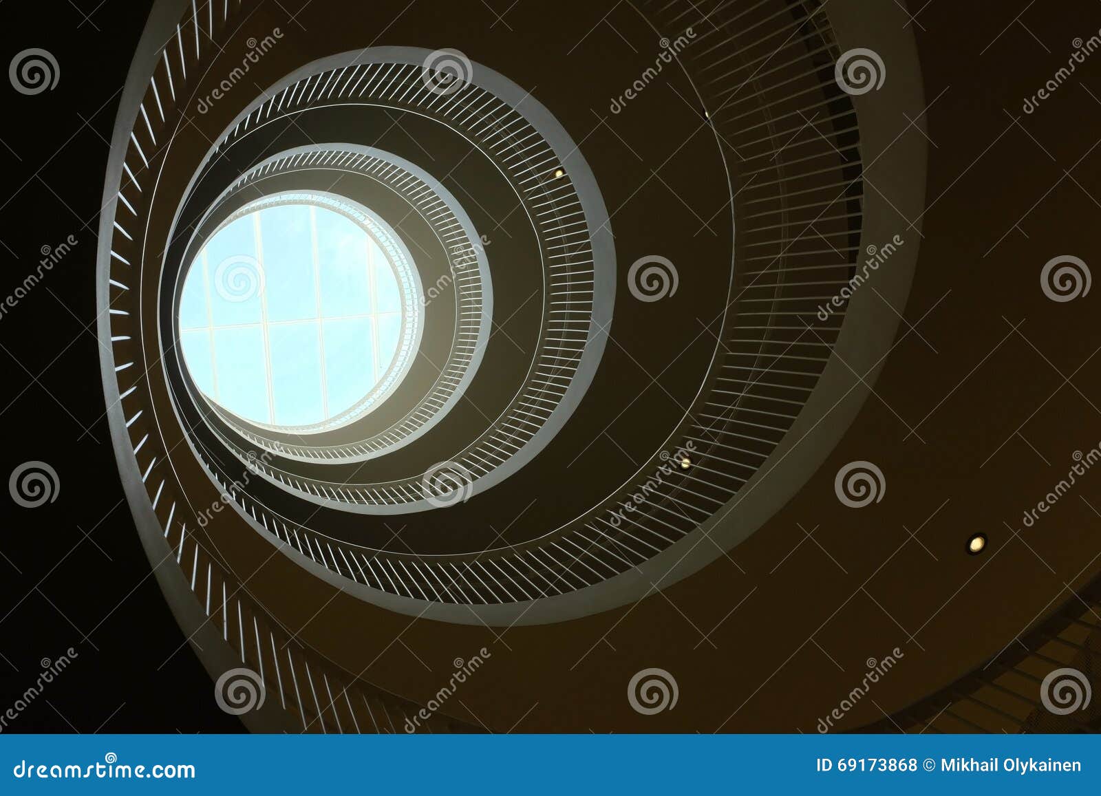 Bottom View of a Spiral Staircase Stock Photo - Image of gyration ...