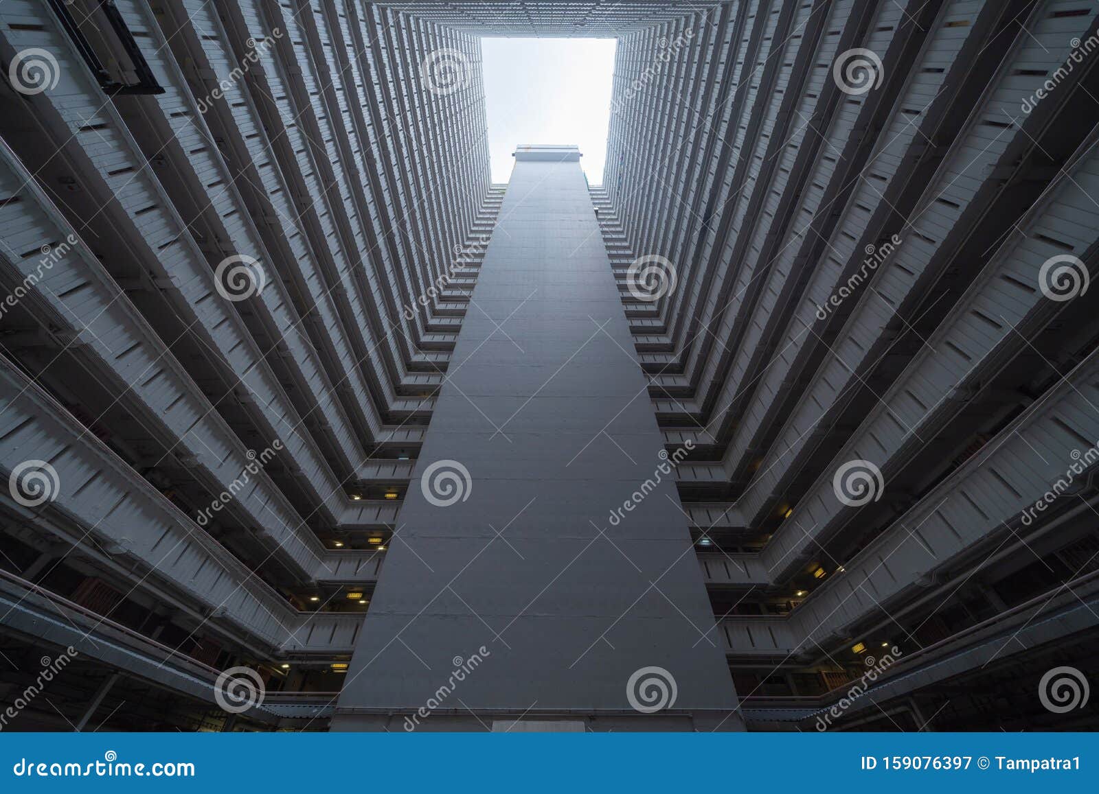 Bottom View of Stack Building Floors with Copy Space for Construction ...