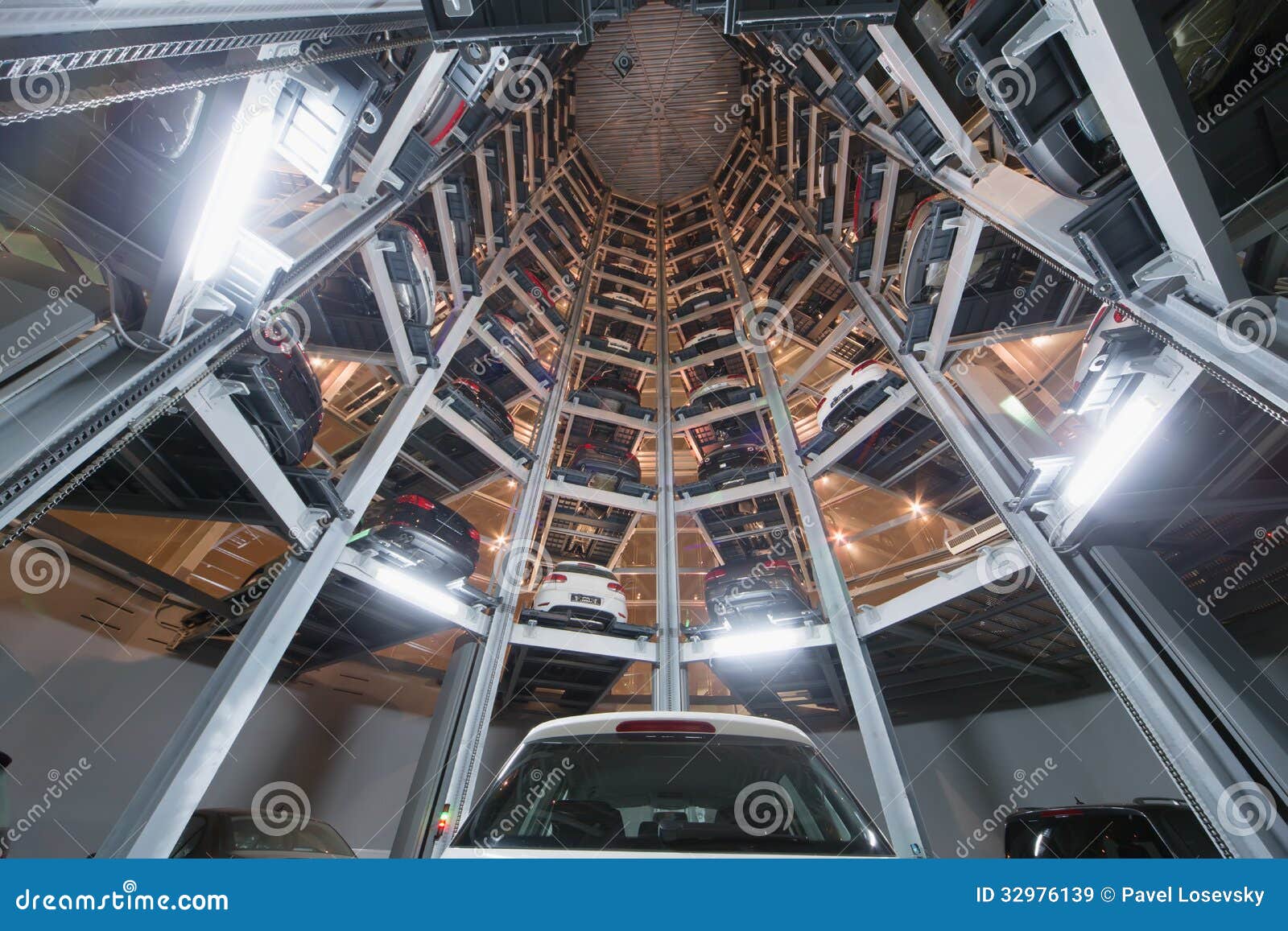 Bottom View of Storage Space for Cars Stock Image - Image of auto ...