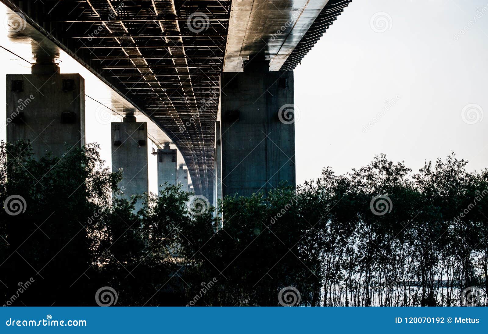 Bottom View Structure Under Bridge Over Volga-river In Astrakhan Russia ...