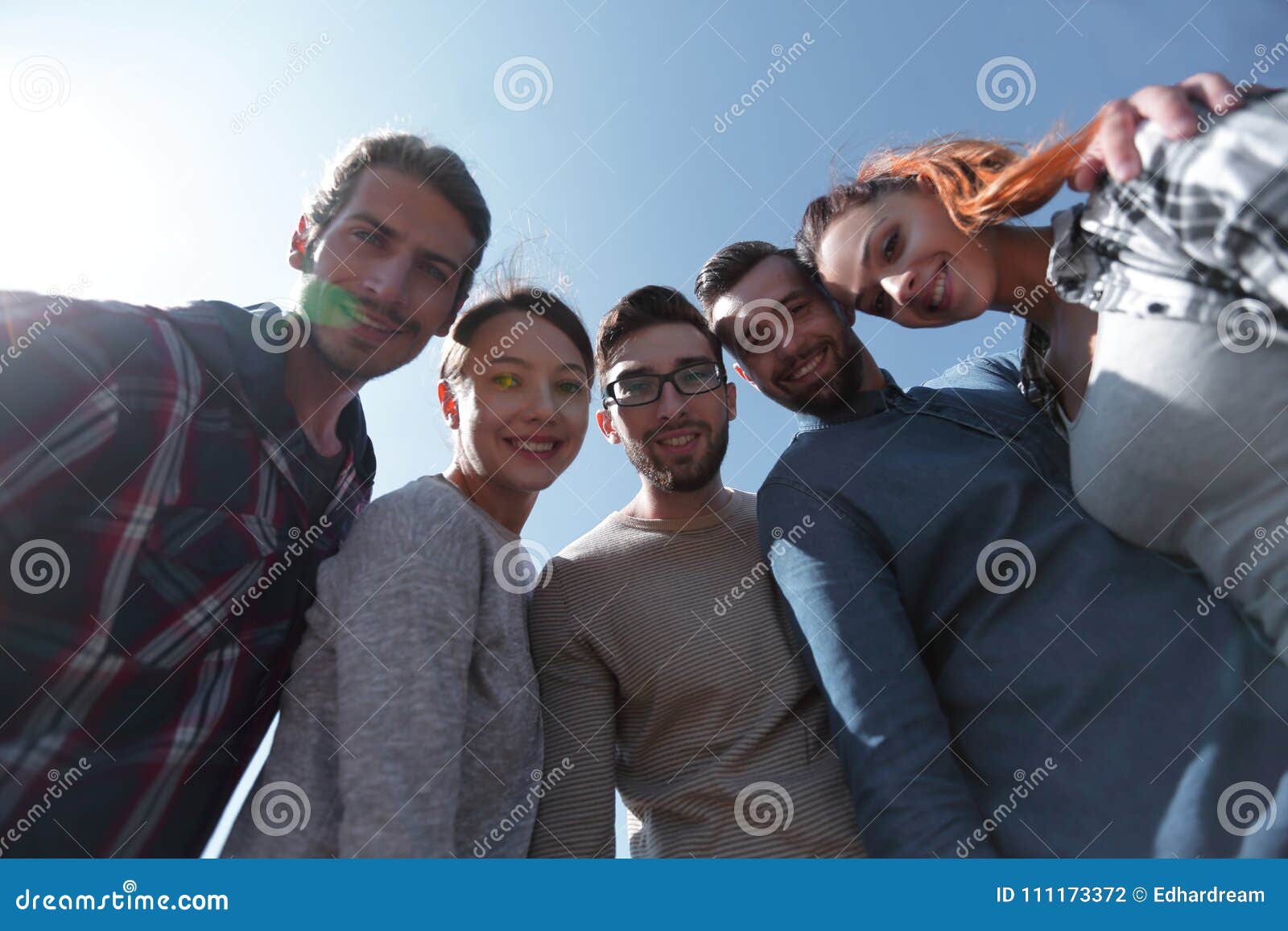 Bottom View.a Team of Successful Young People Stock Photo - Image of ...