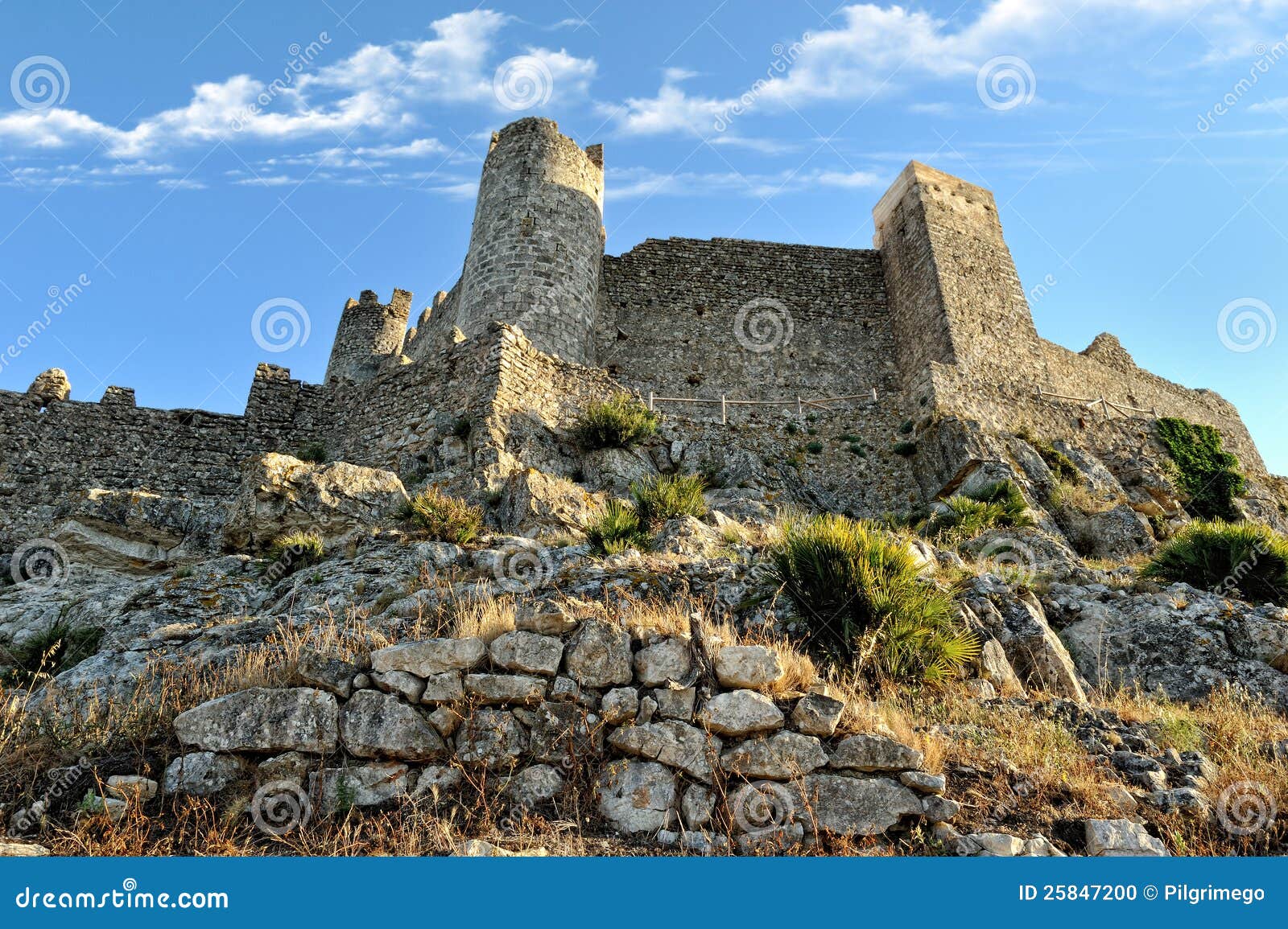 Bottom View To the Old Castle and Mountains. Stock Photo - Image of ...