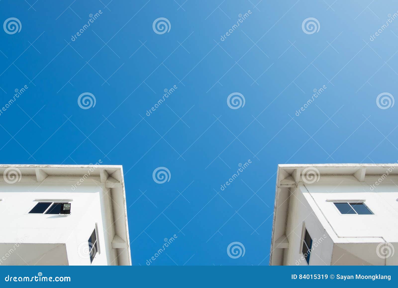 Bottom View of Two Small Houses. Stock Image - Image of high, business ...