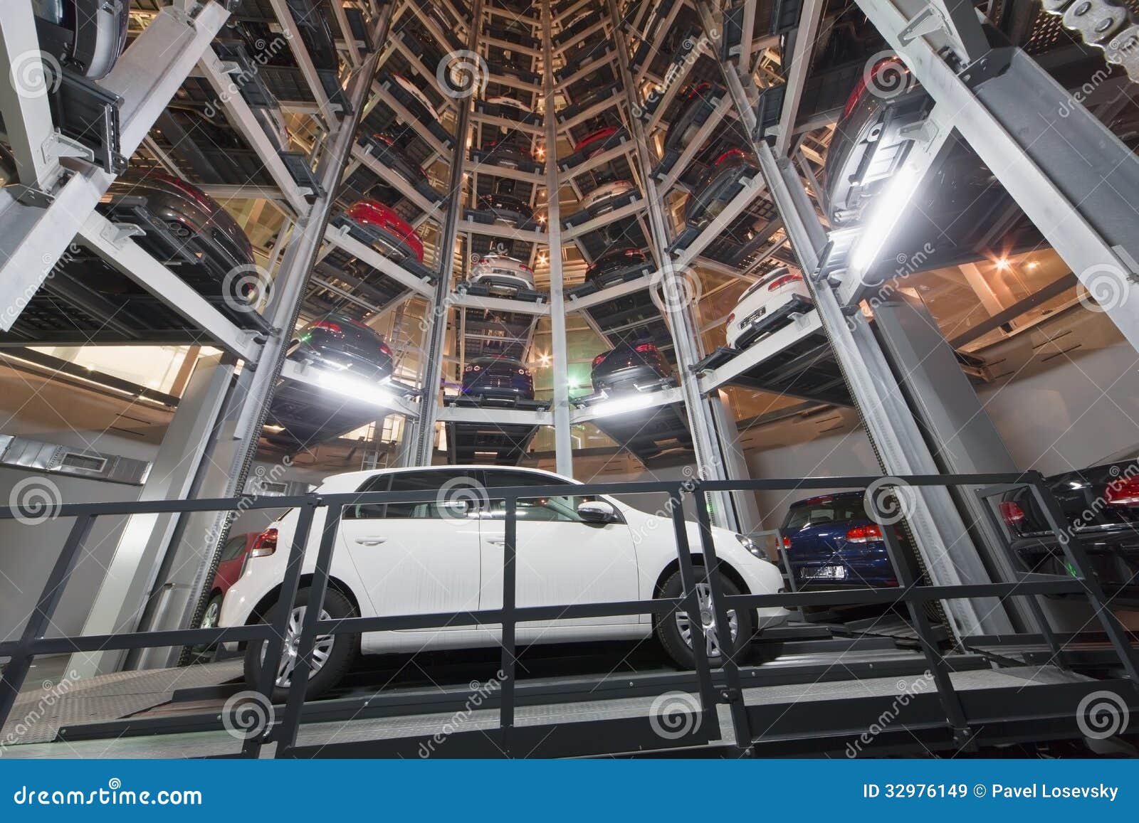 Bottom View of a White Car on Parking Stock Image - Image of level ...