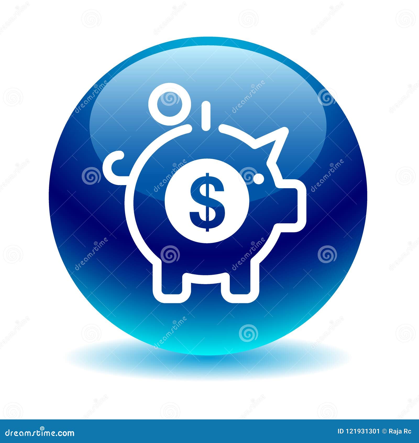 Bottone Di Web Dell'icona Di Risparmio Dei Soldi Illustrazione ...