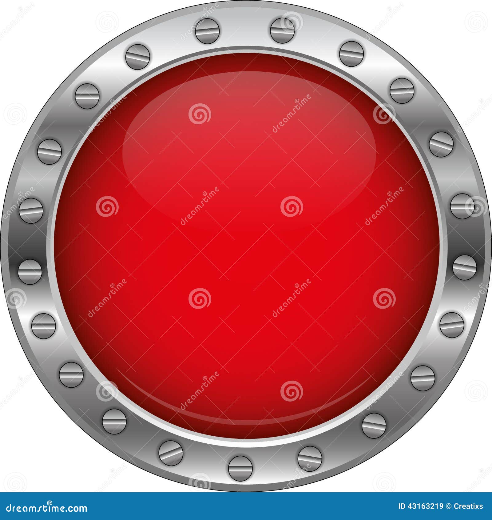 Bottone Metallico Lucido Rosso Illustrazione Vettoriale - Illustrazione ...