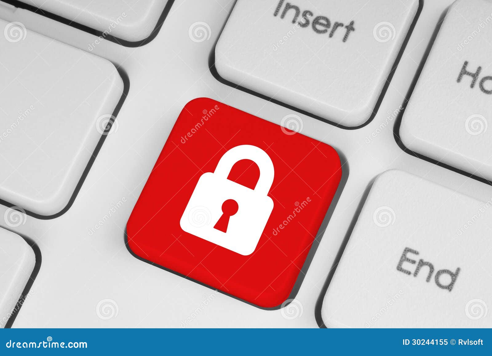 Bottone rosso di sicurezza immagine stock. Immagine di rete - 30244155