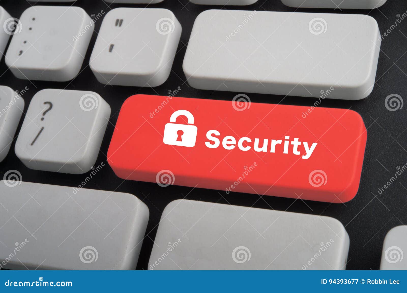 Bottone Rosso Di Sicurezza Sulla Tastiera Immagine Stock - Immagine di ...