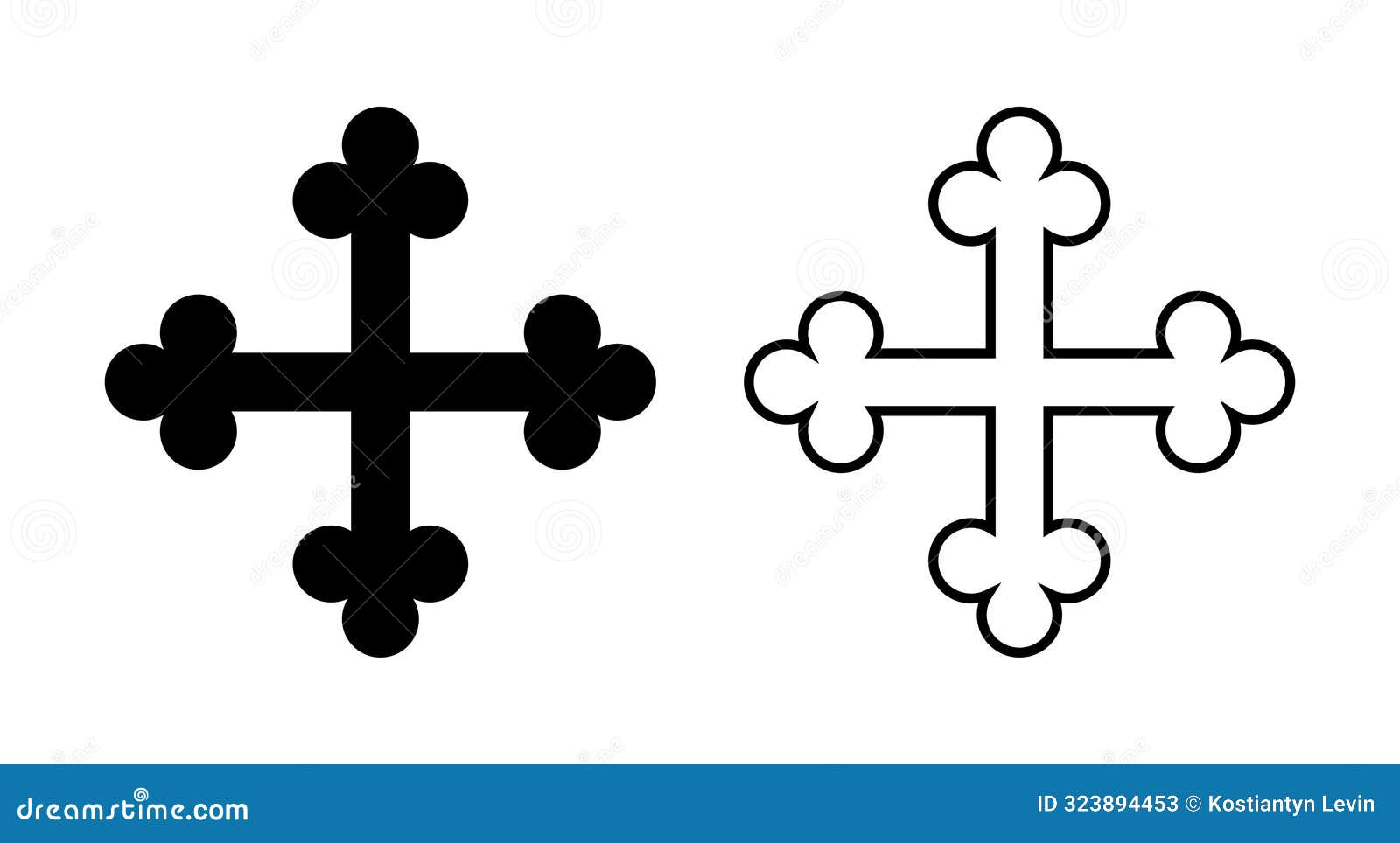 Bottony Cross Icon, Christian Cross Symbol Stock Vector - Illustration ... Bottony Cross Icon, Christian Cross Symbol Stock Vector - Illustration ...