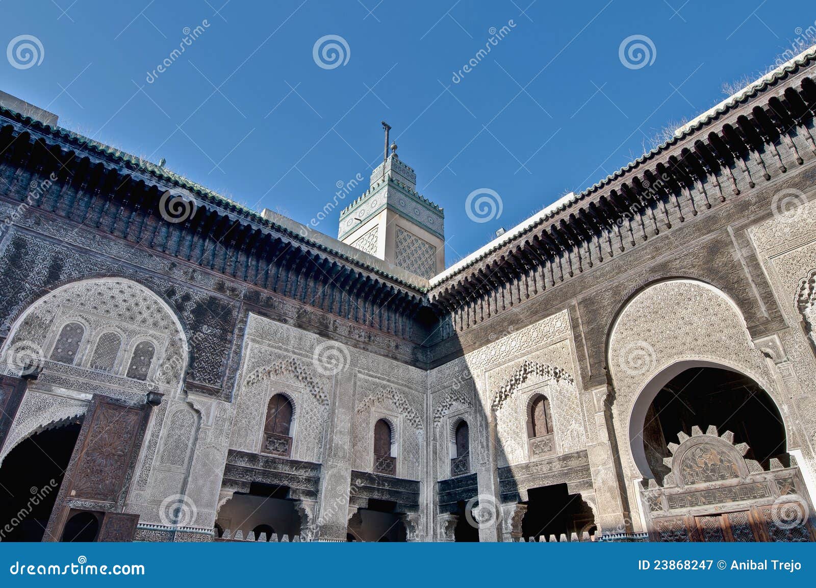 Bou Inania Madrasa at Fez, Morocco Stock Image - Image of madrasa ...