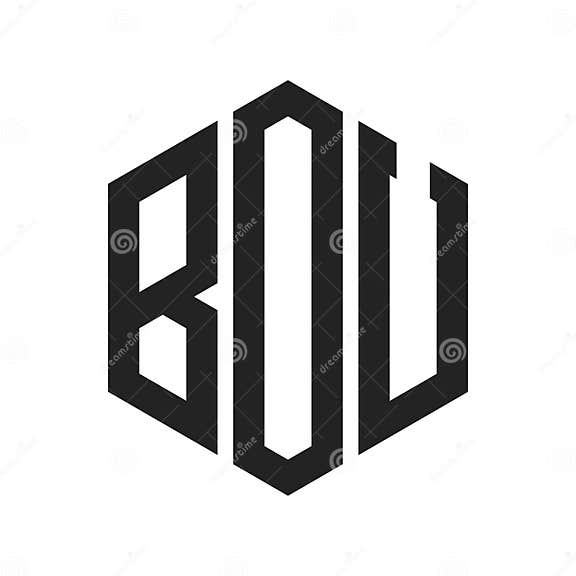 BOU Logo Design. Initial Letter BOU Monogram Logo Using Hexagon Shape ...