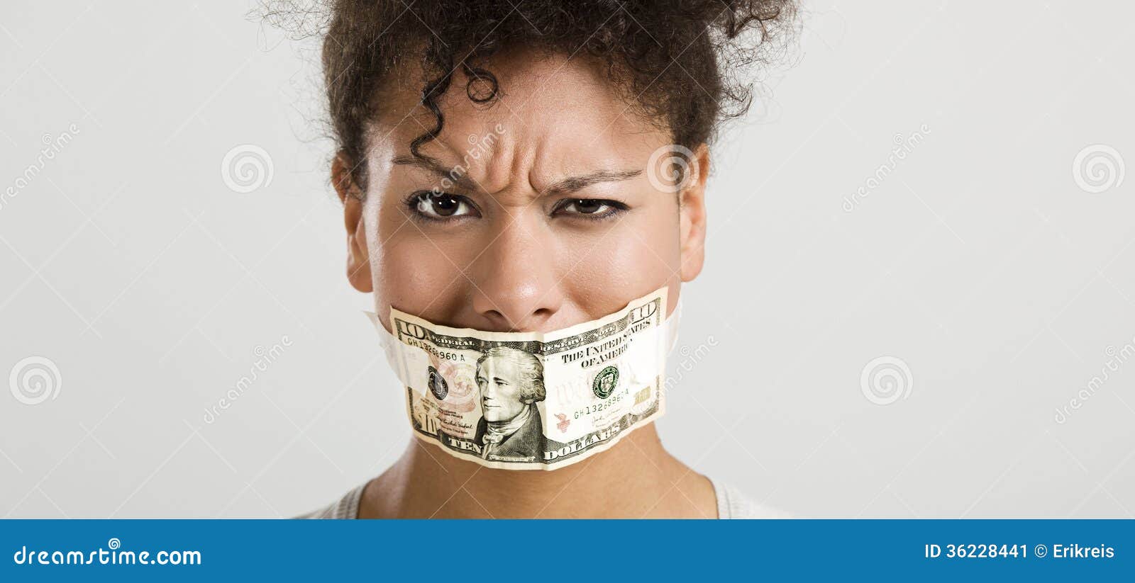 Bouche De Bâche Avec Un Billet De Banque Du Dollar Image stock - Image ...