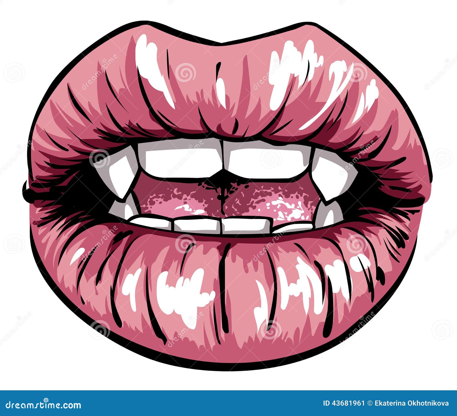 Bouche de vampire illustration de vecteur. Illustration du bonheur ...
