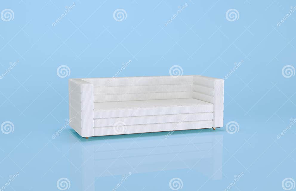 BOUCLE SOFA Object 3d Render Image with Blue Background Stock ...