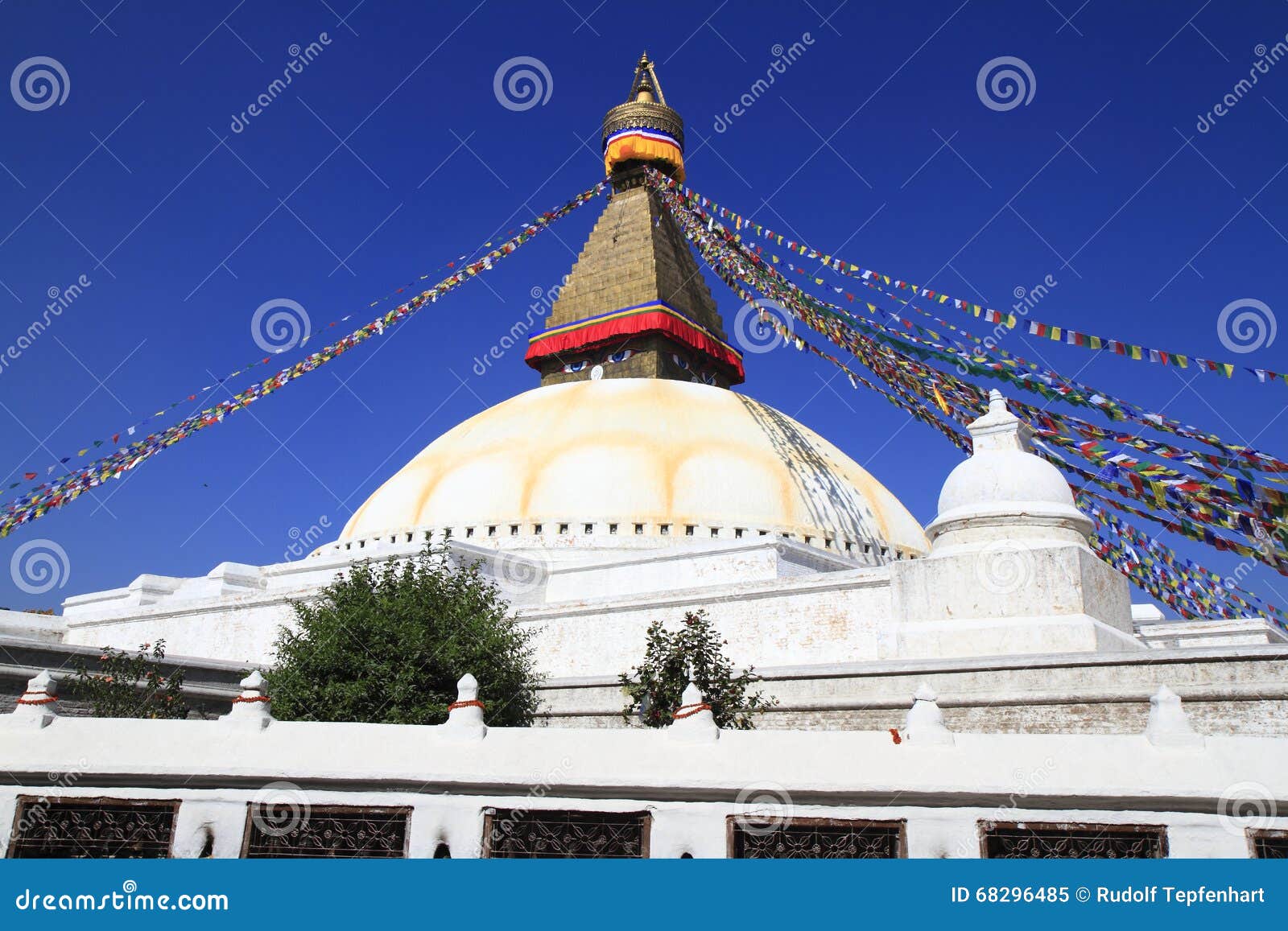 Boudhanath in Kathmandu, Nepal. Stock Image - Image of blue, kathmandu ...