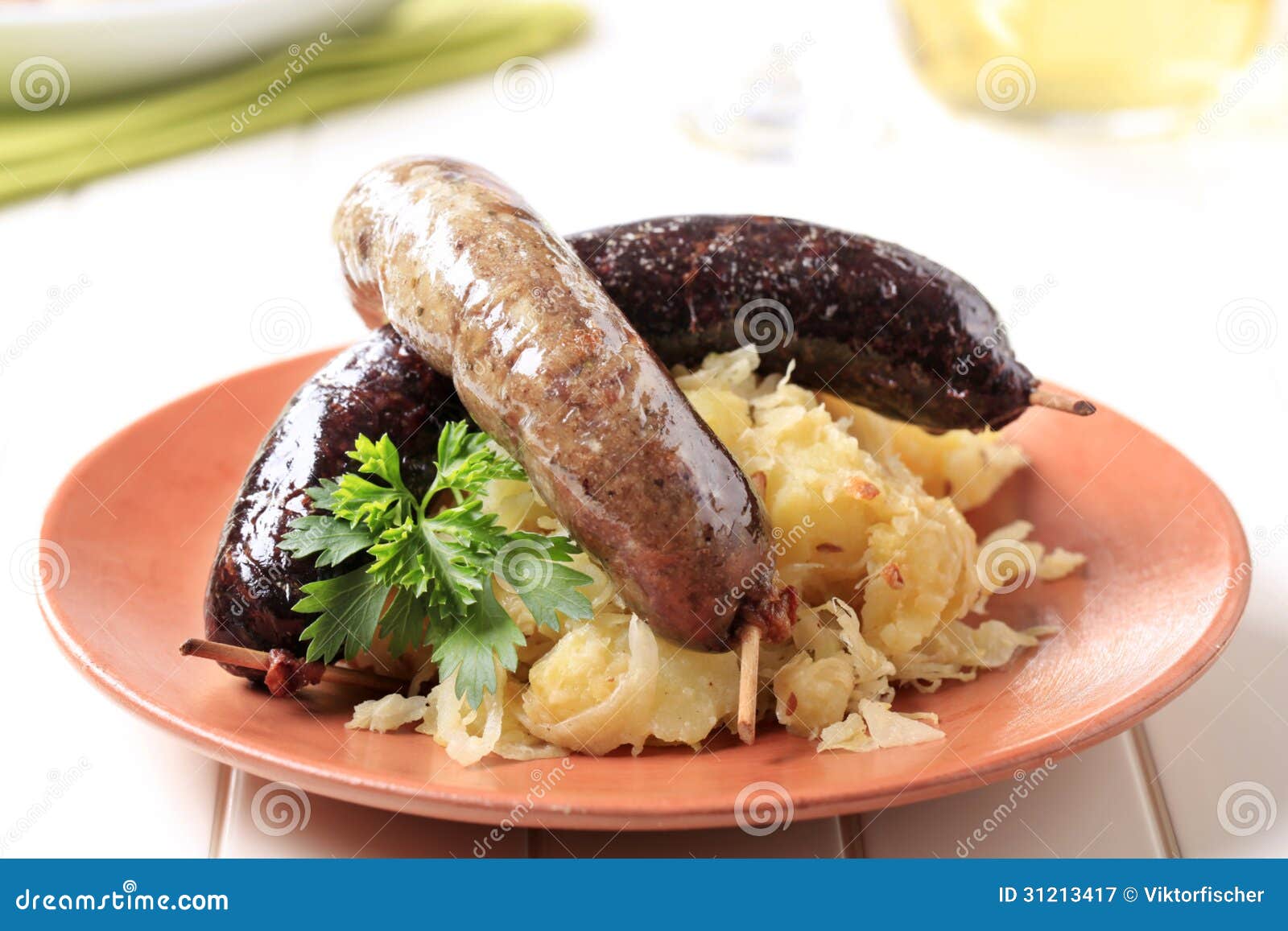 Boudin et pudding blanc image stock. Image of personne - 31213417