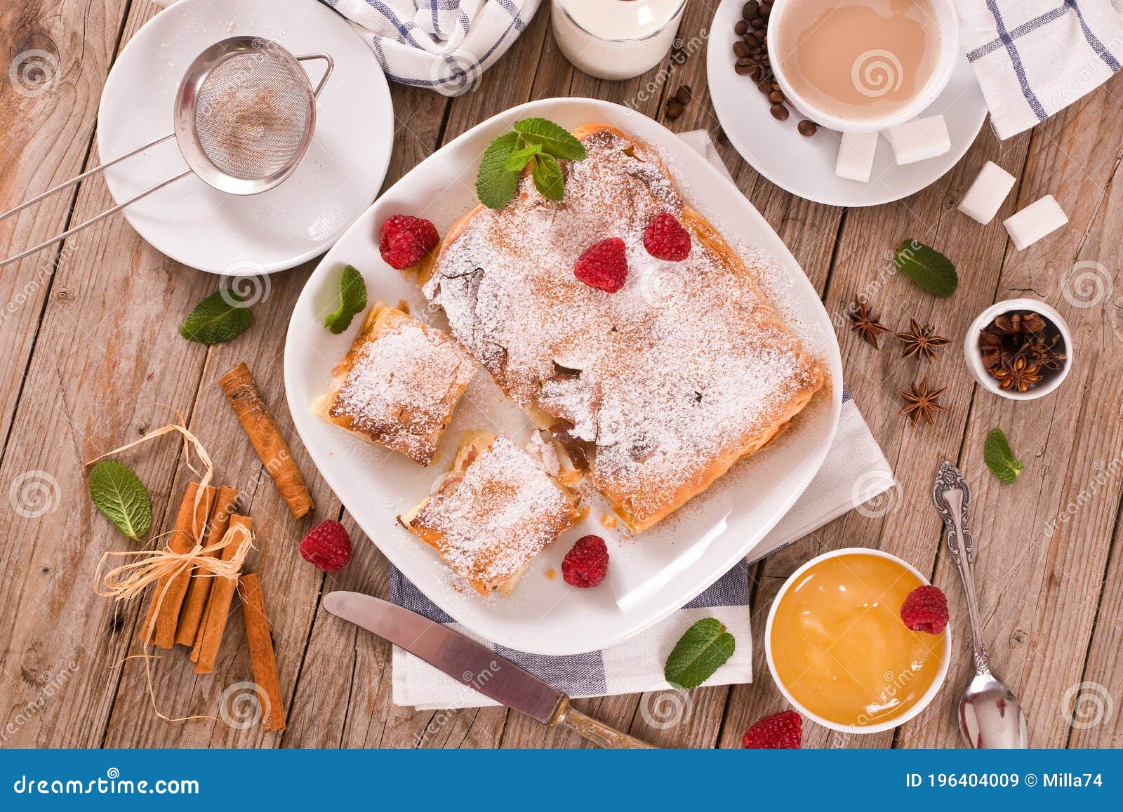 Bougatsa - Greek Puff Pastry With Cream. Stock Photo | CartoonDealer ...