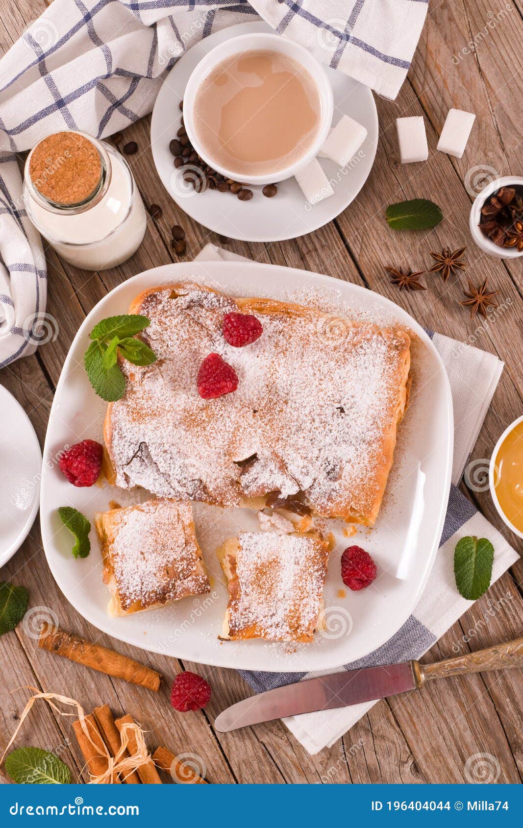 Bougatsa - Greek Puff Pastry With Cream. Royalty-Free Stock Photography ...