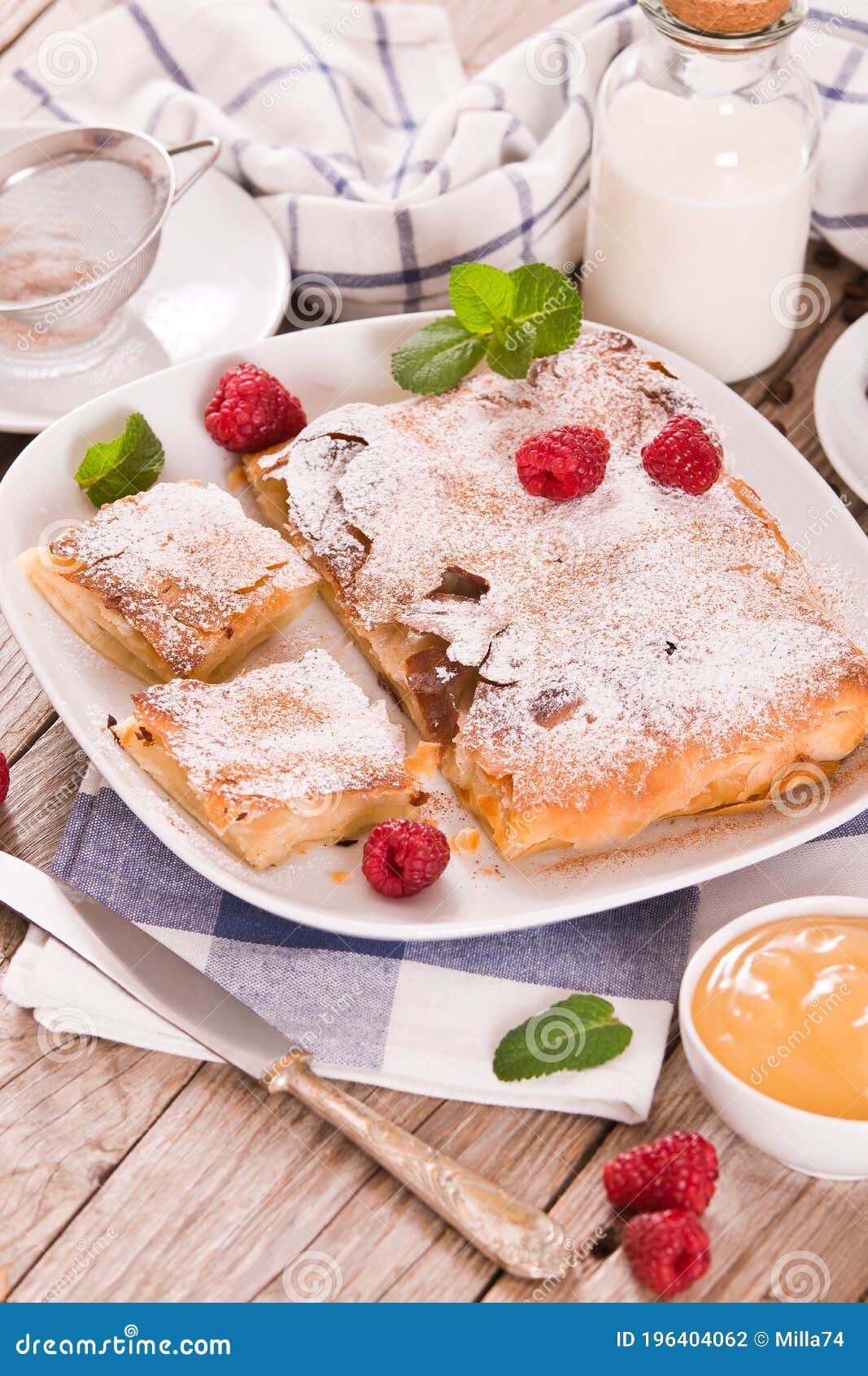 Bougatsa - Greek Puff Pastry with Cream. Stock Photo - Image of ...