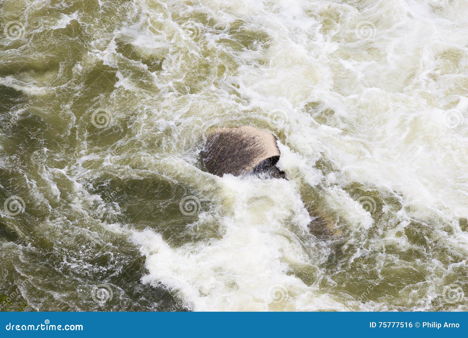 A Boulder Being Eroded by Strong Currents Stock Photo - Image of ...