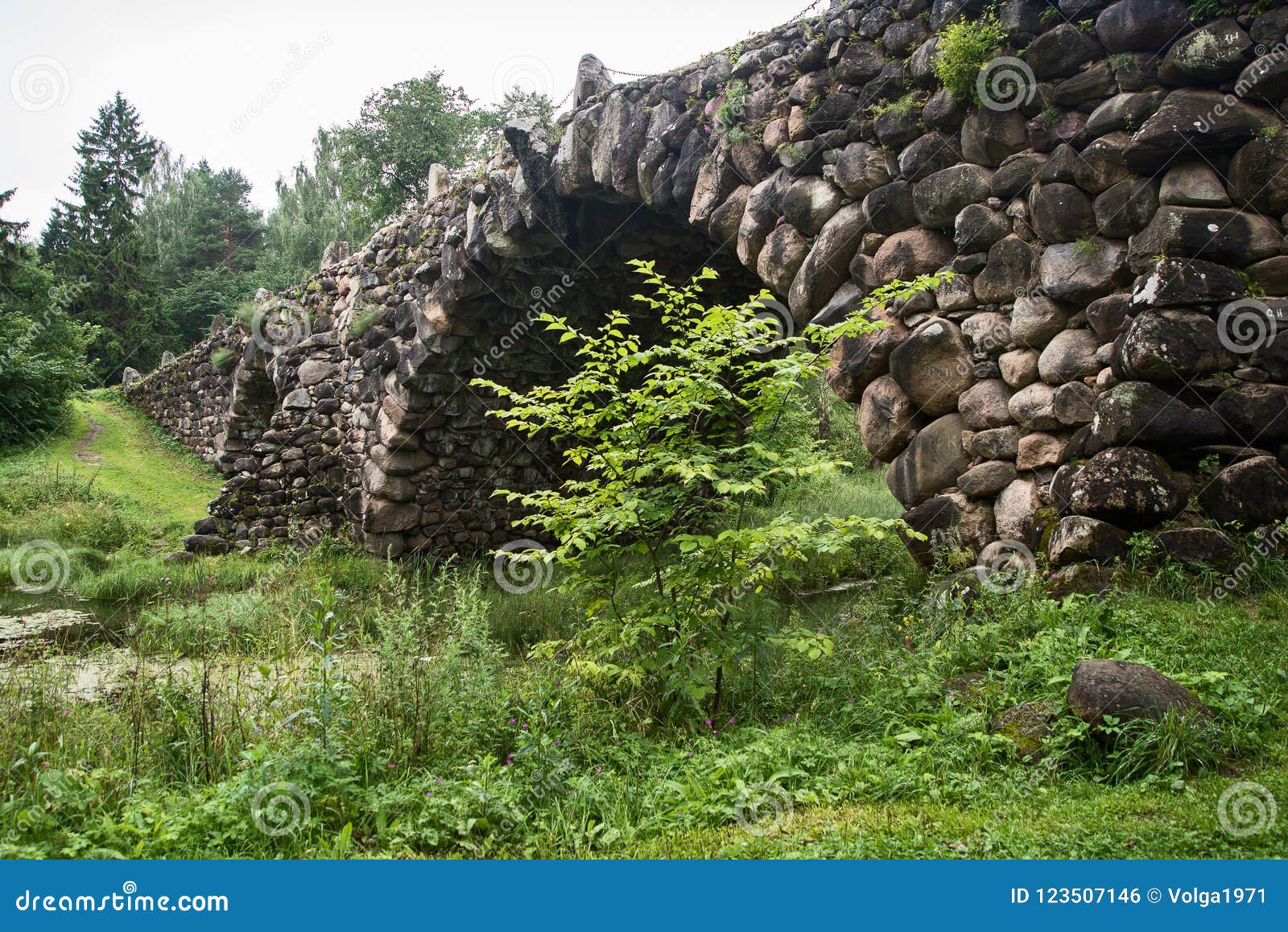 Boulder bridge stock photo. Image of bridge, park, rubble - 123507146