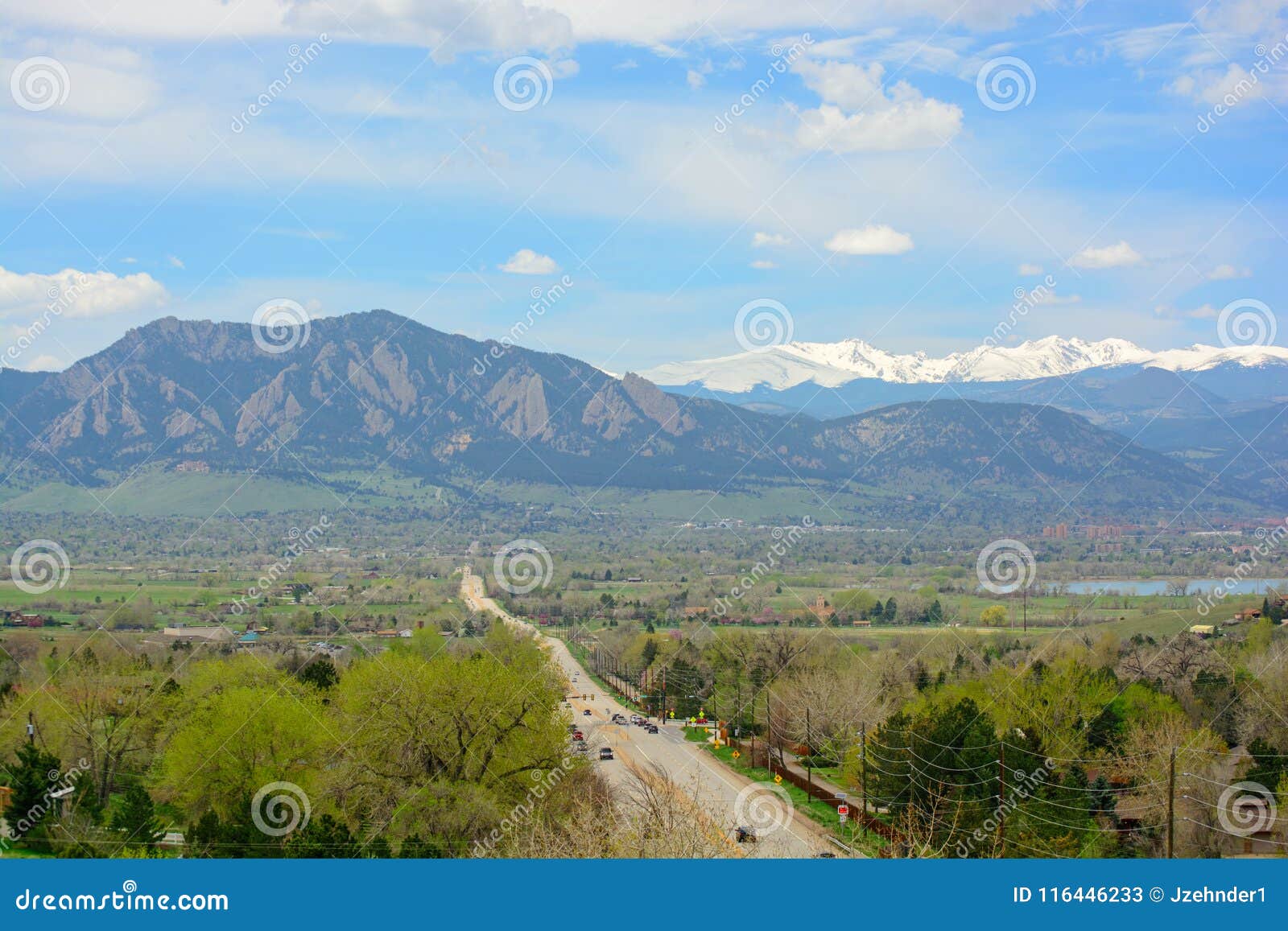 Boulder, Colorado and the Flatirons Mountains on a Sunny Day Stock ...
