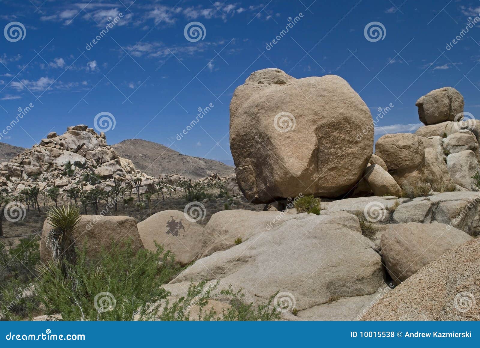 Boulder, Joshua Tree National Park Stock Photo - Image of clouds ...