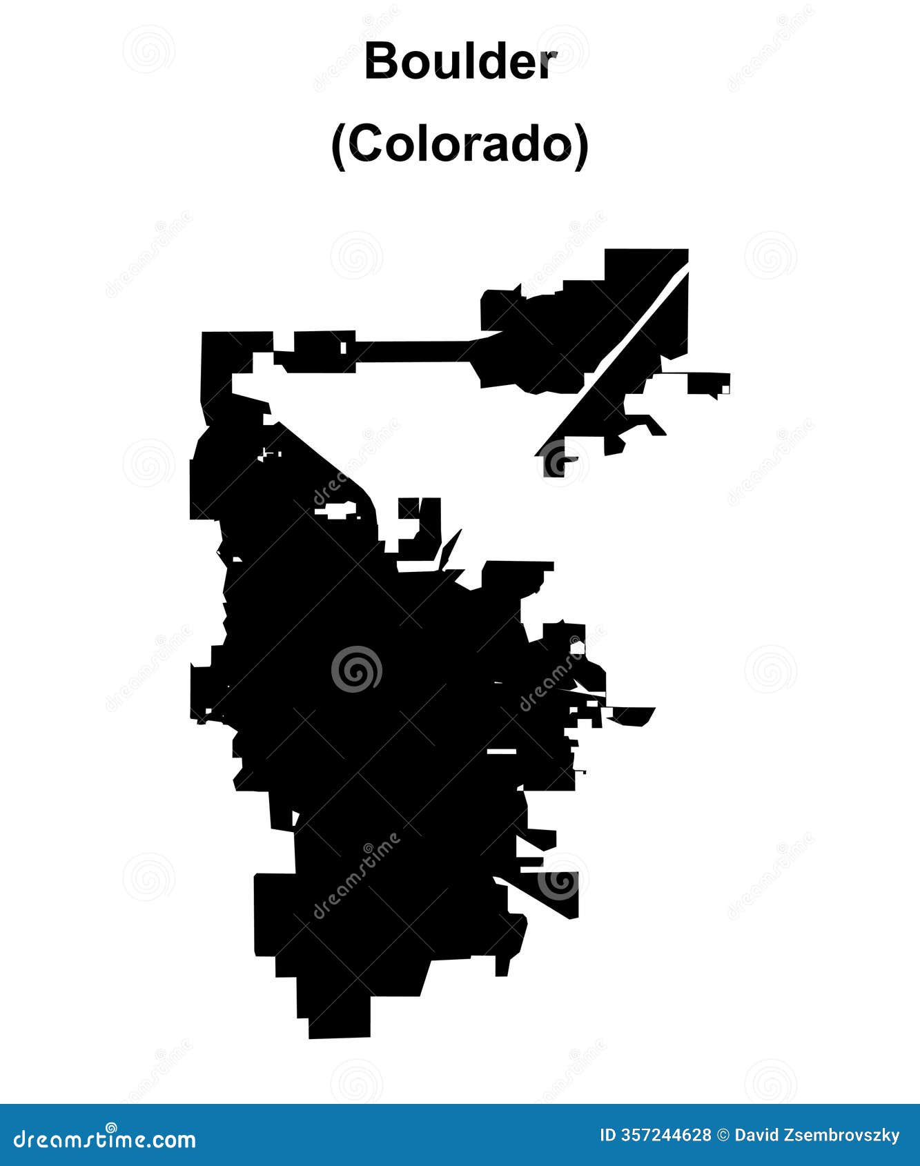 Boulder outline map stock illustration. Illustration of contour - 357244628