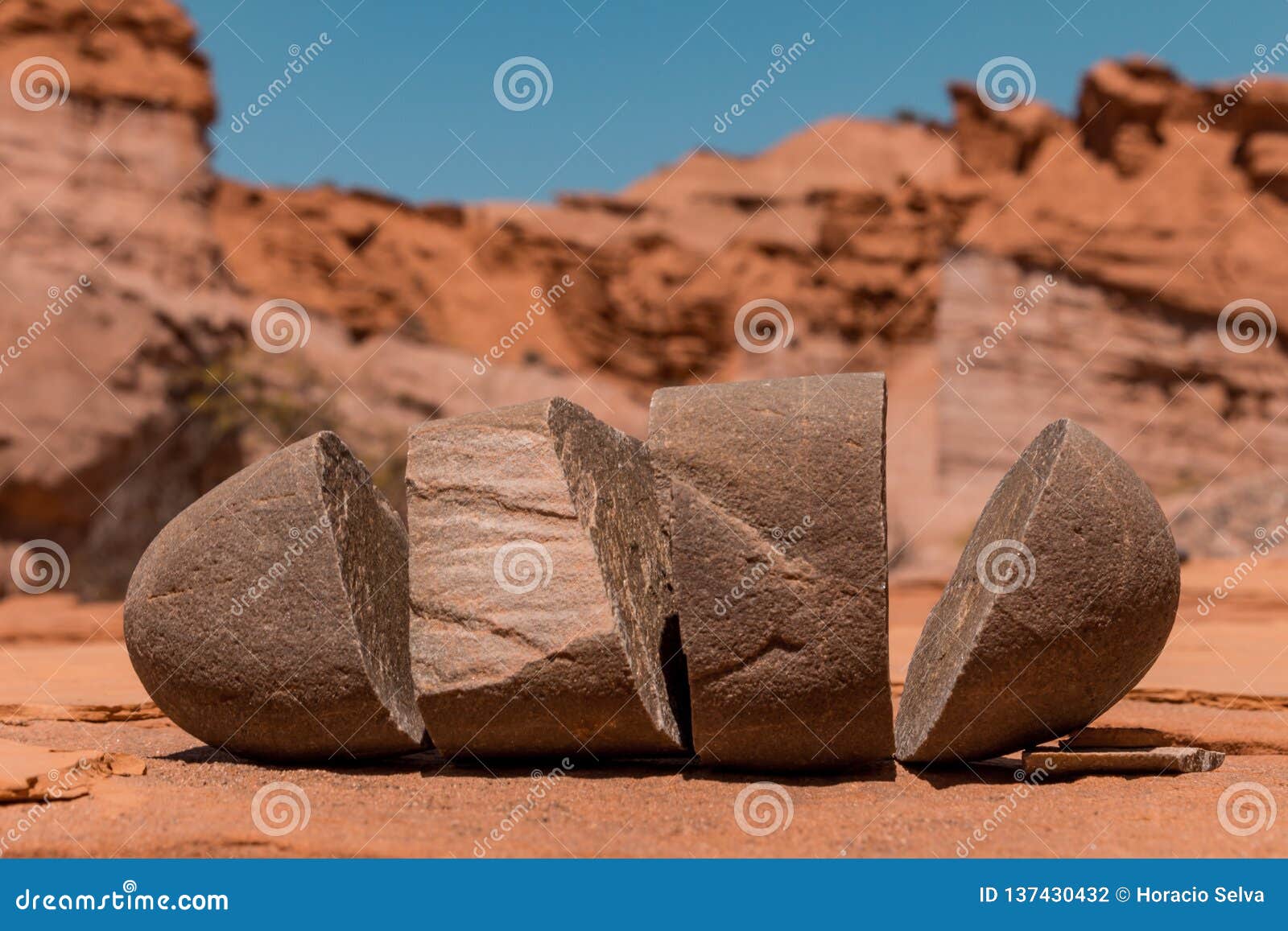 Boulder Stone Split in Some Parts by the Temperature Stock Photo ...