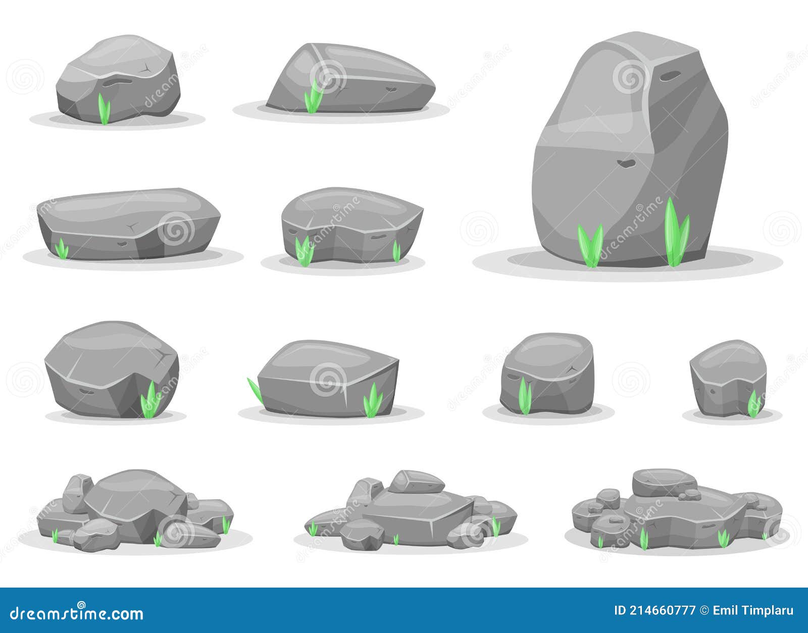 Boulder Stones Vector Design Illustration Isolated on White Background ...