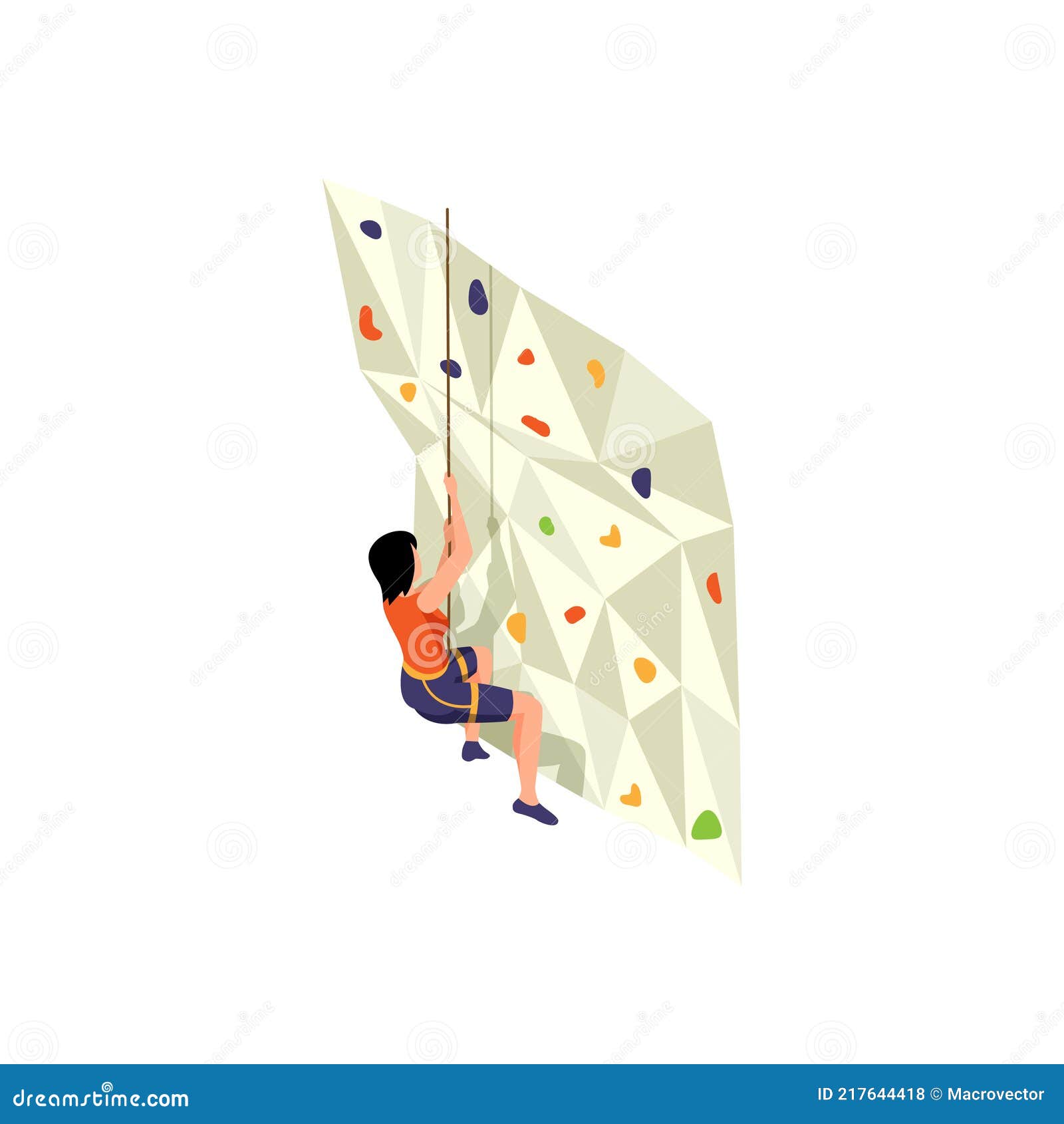 Bouldering Isometric Icon stock vector. Illustration of healthy - 217644418