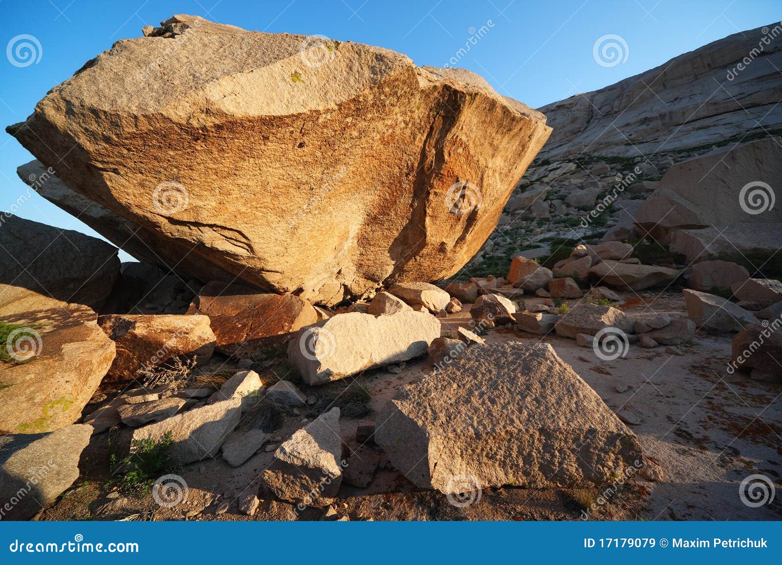 Boulders in Desert Mountains Stock Image - Image of morning, bektau ...