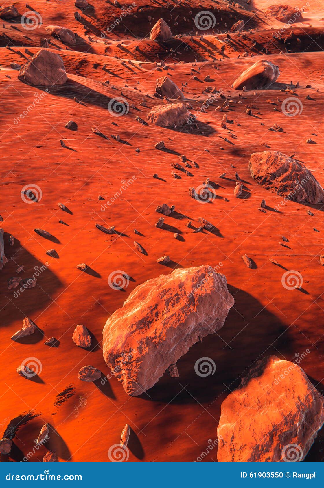 Boulders on Mars stock illustration. Illustration of dunes - 61903550
