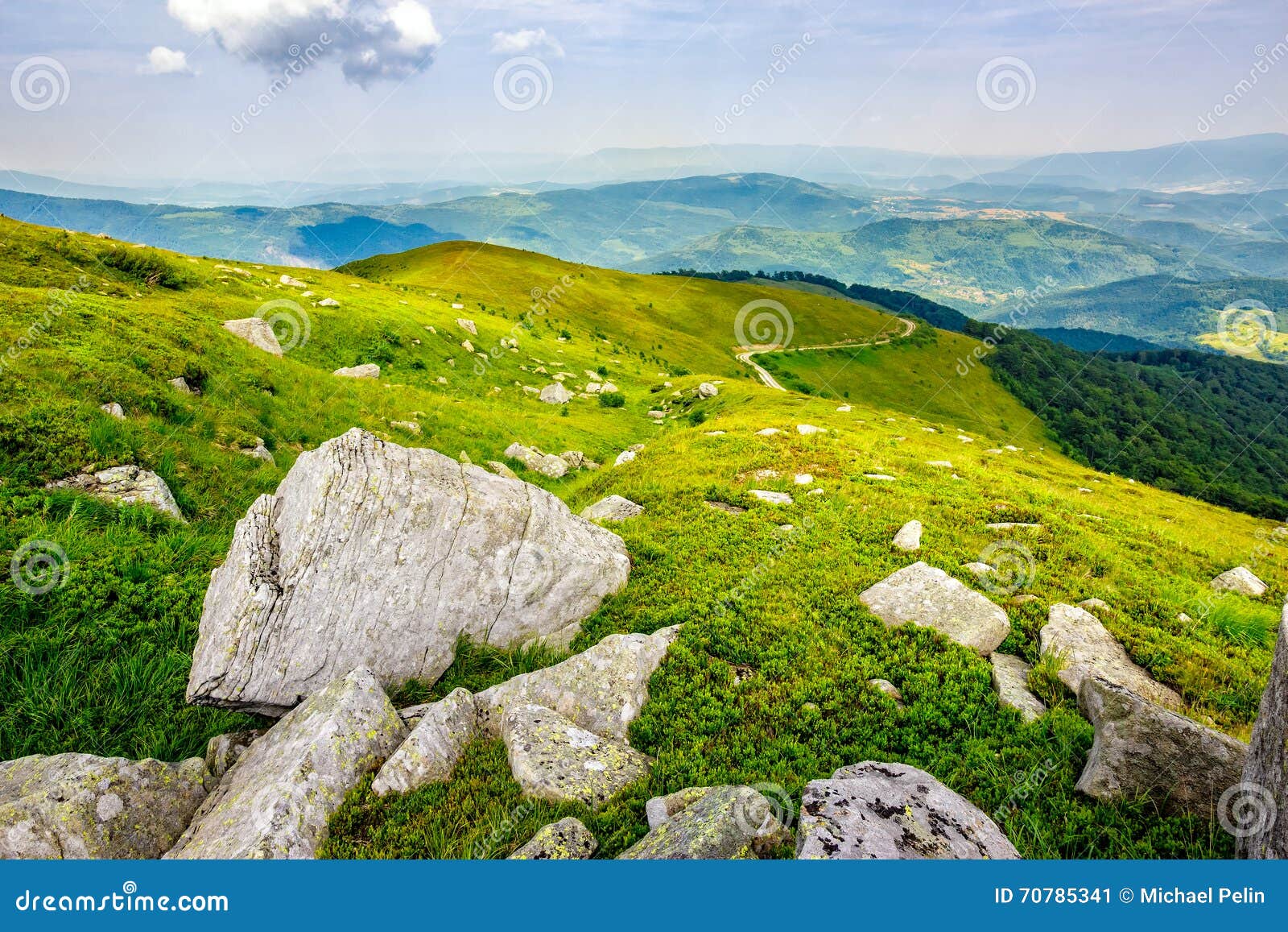 Boulders on the Mountain Meadow Stock Image - Image of fresh, bright ...