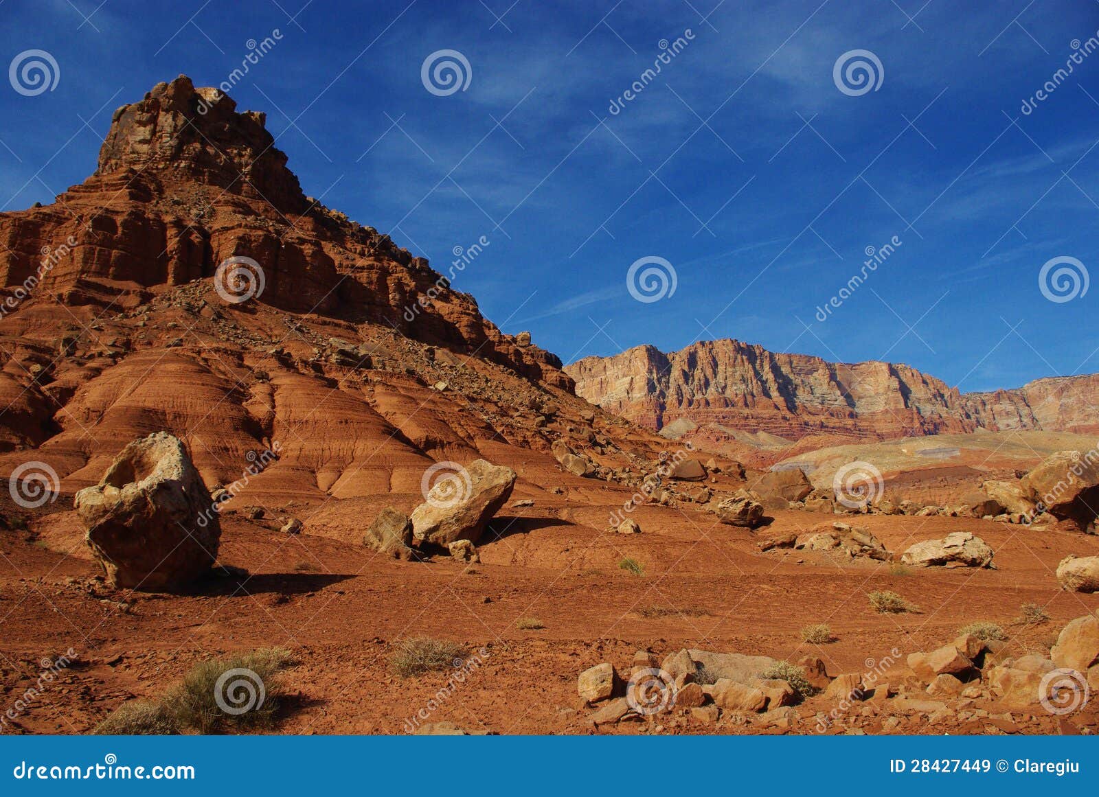 Boulders, Red Rocks and Mountains,Vermillion Cliffs, Arizona Stock ...