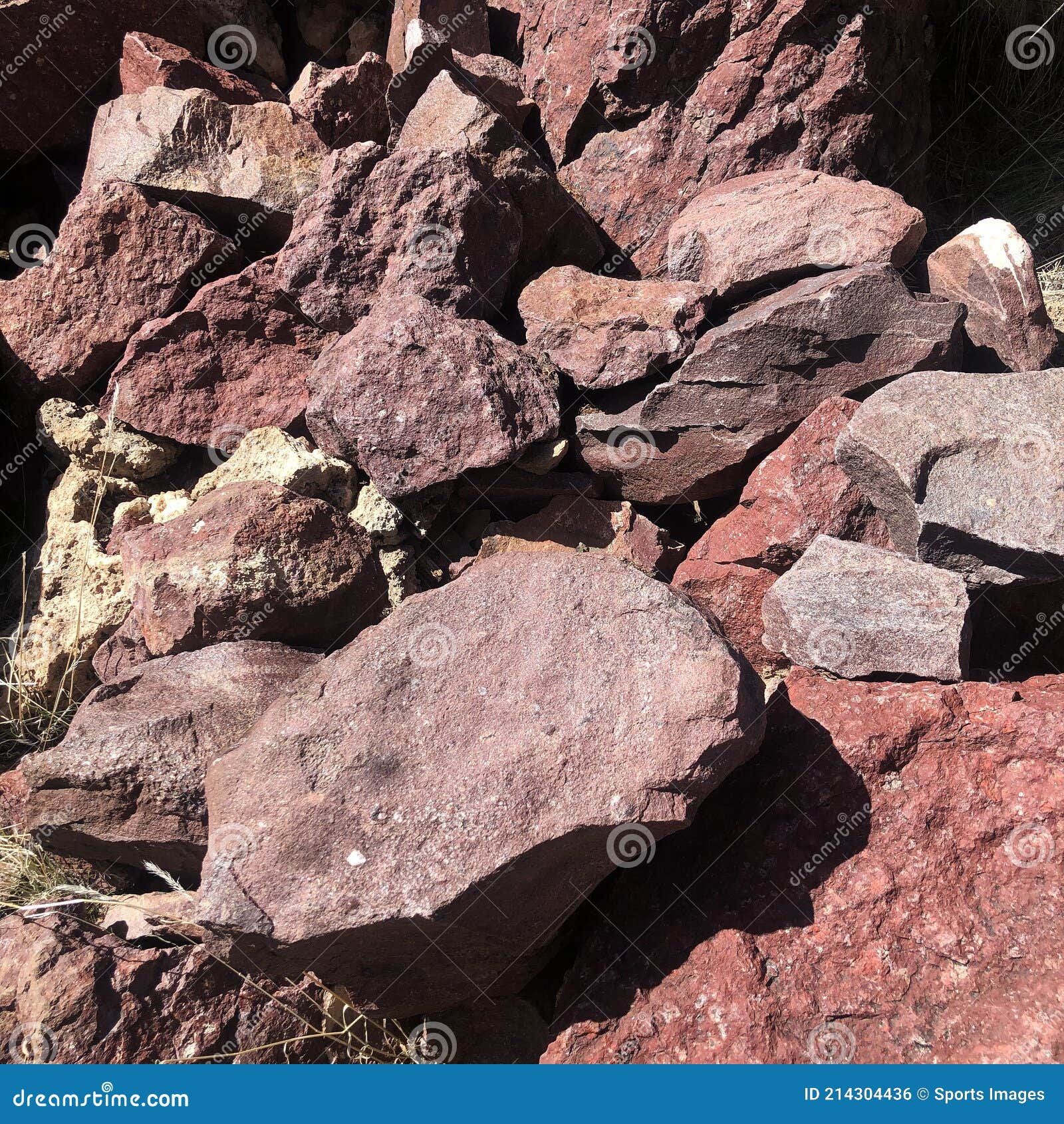 Boulders and Rocks in a Pile Stock Photo - Image of ragged, sedimentary ...