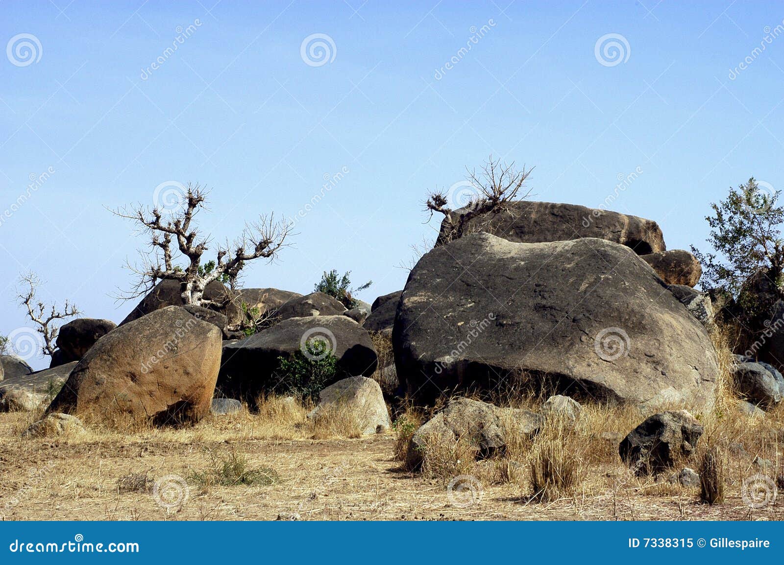 Boulders in Savanna Landscape Stock Image - Image of outside ...