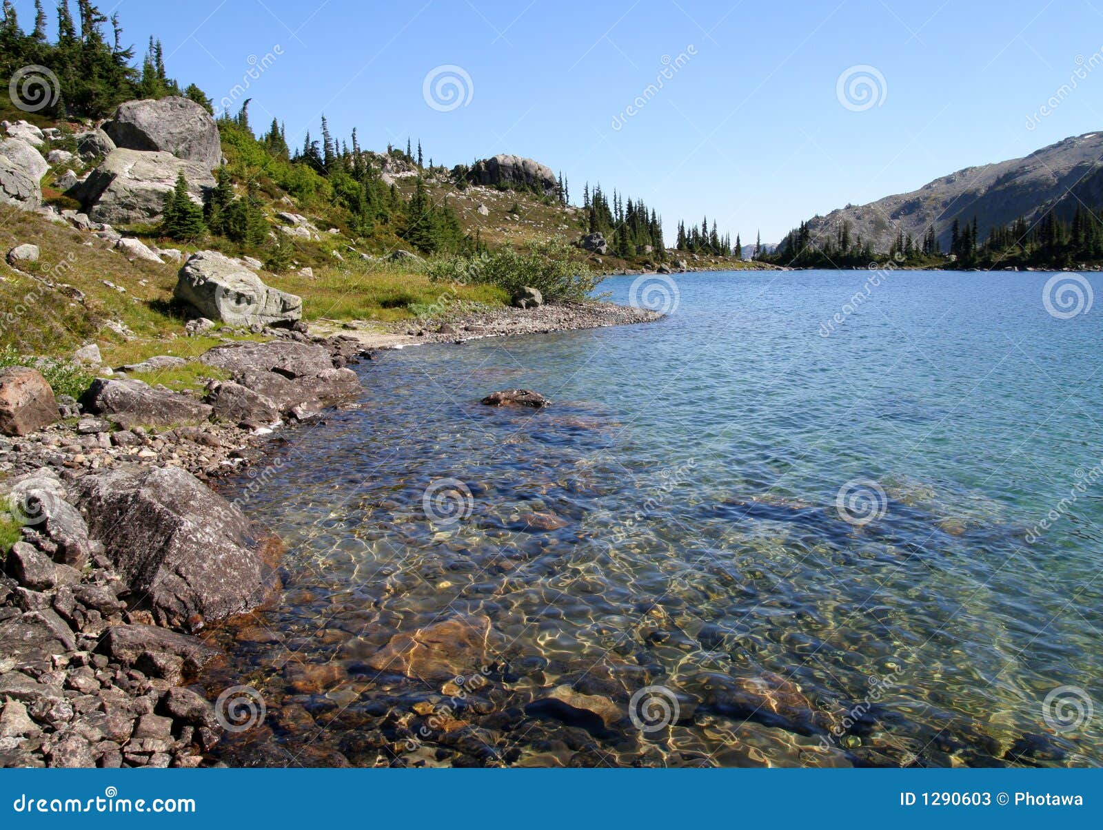 Boulders on Shore of Ring Lake Stock Image - Image of summer, canada ...