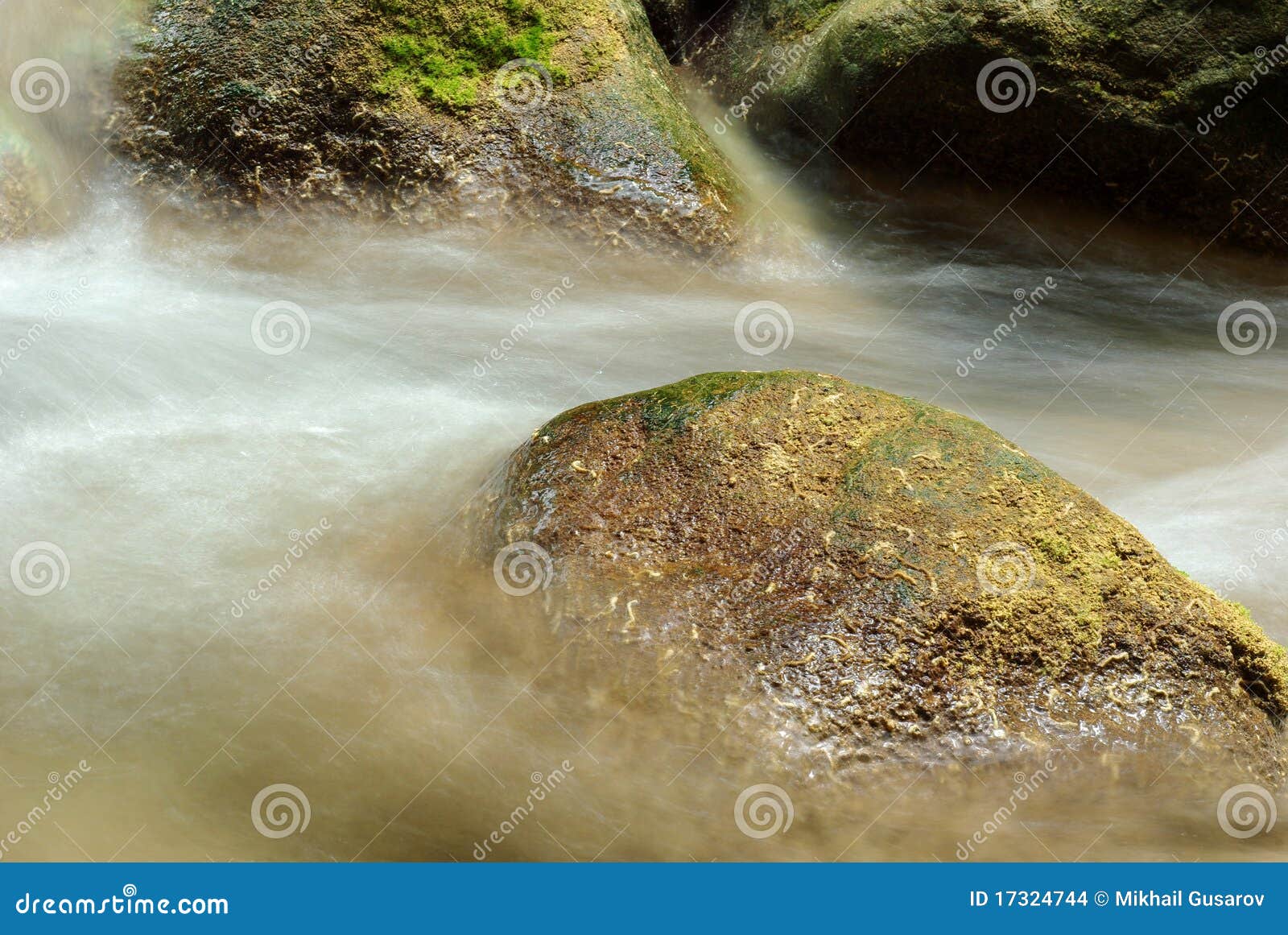 Boulders in the Stream of Frothy Stock Photo - Image of white ...