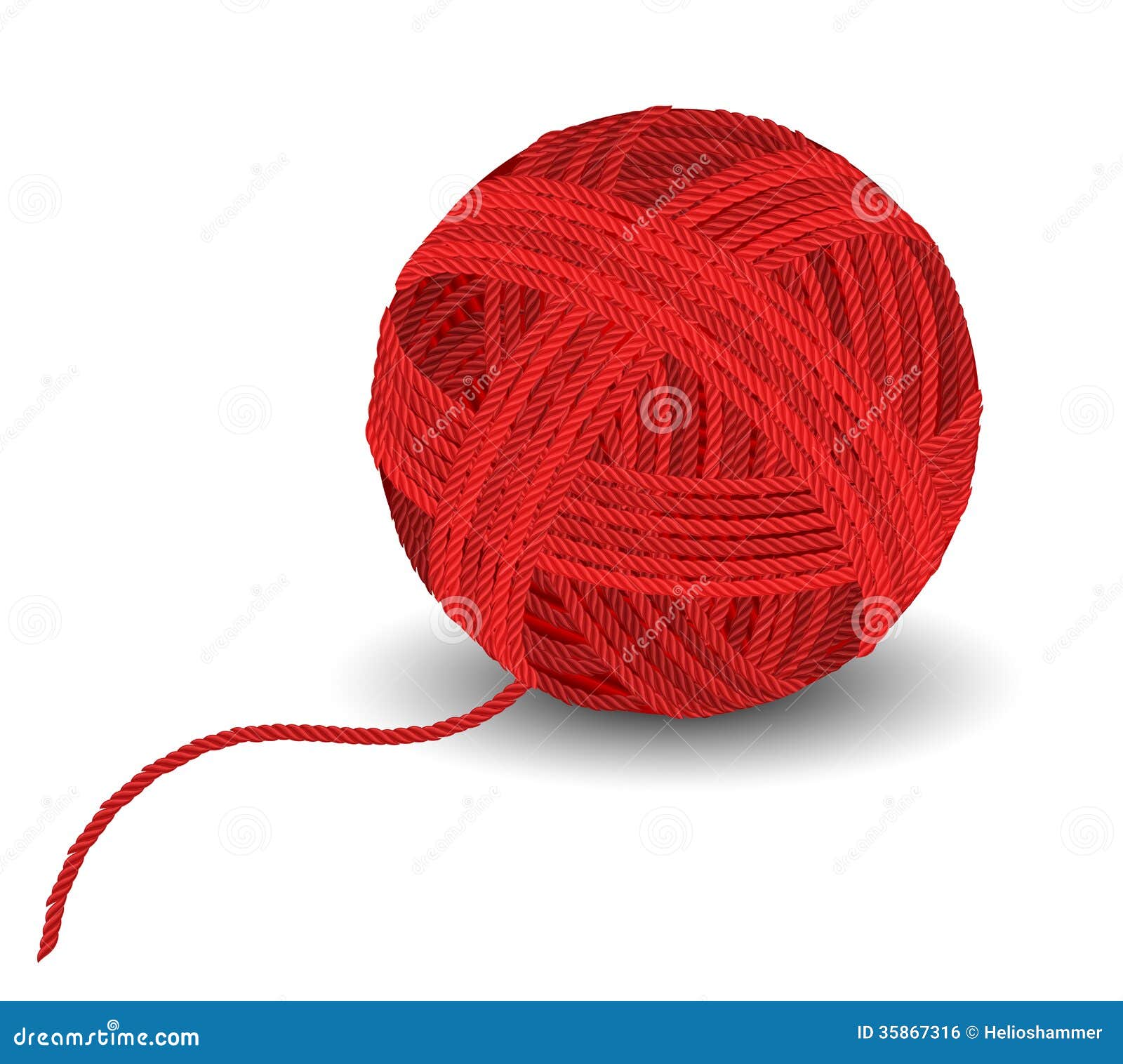 Boule rouge de fil illustration de vecteur. Illustration du cordon ...