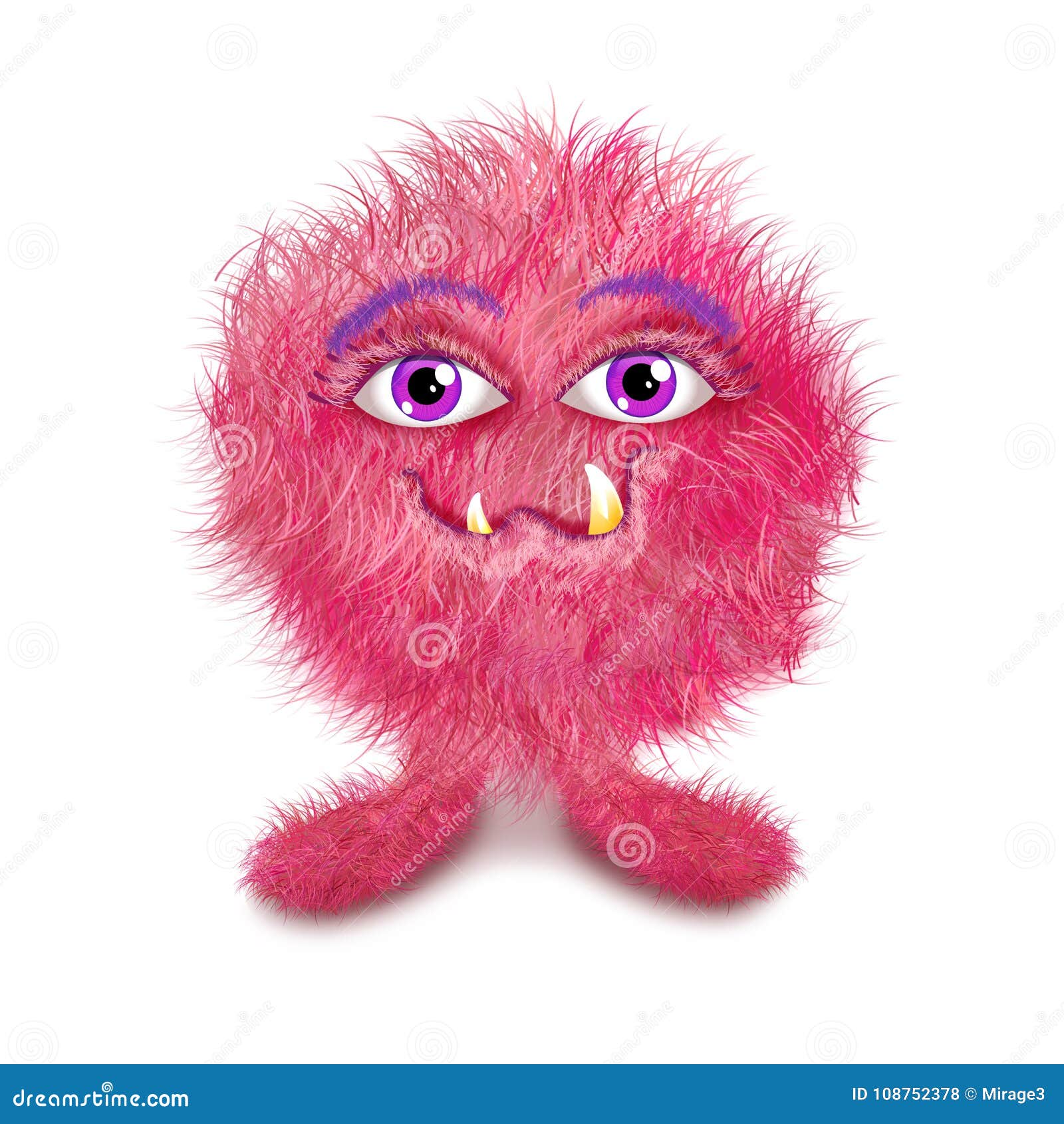 Boule Velue Rose De Monstre Illustration Stock - Illustration du ...